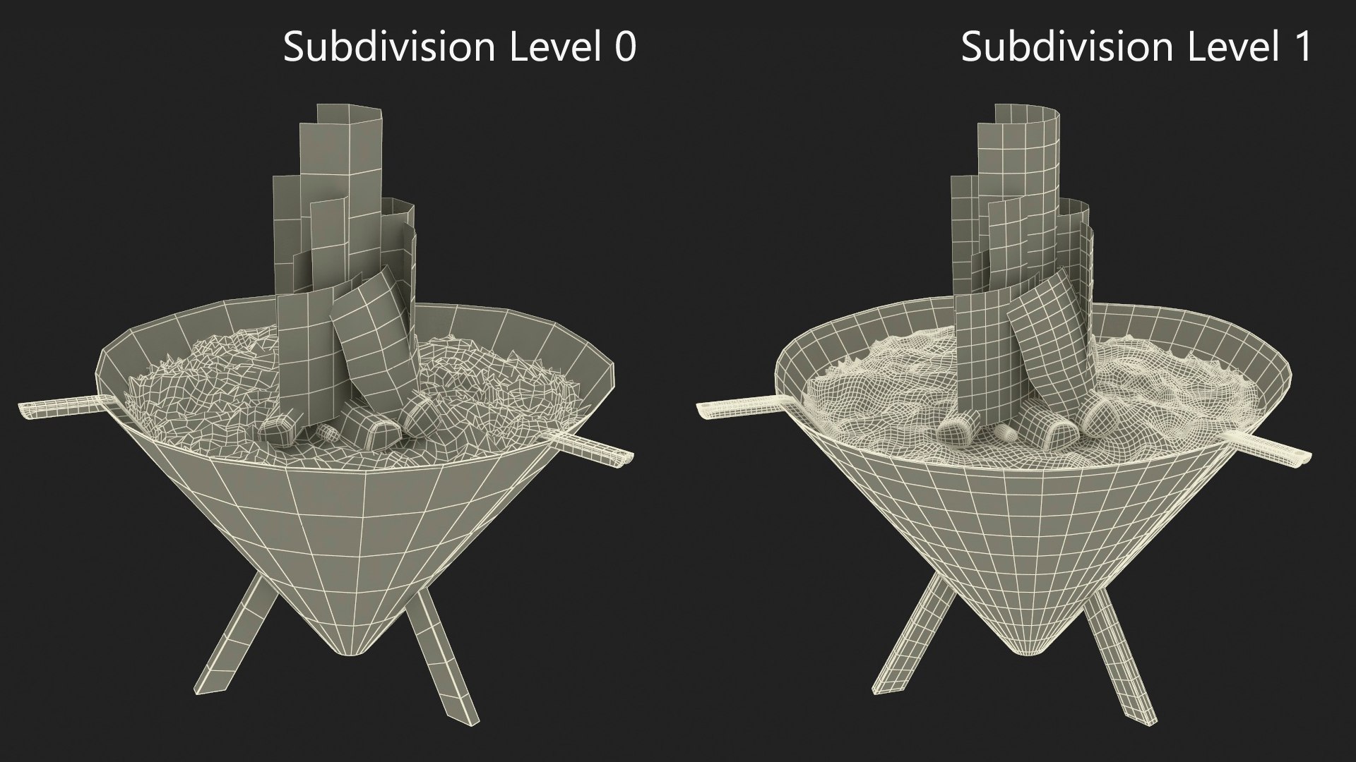 3D Fire Pit Cone with Bonfire model - TurboSquid 2139747