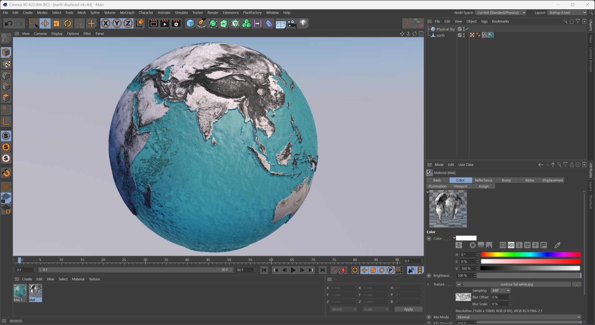 Earth Water 3D Globe Contours Full 3D - TurboSquid 2347561
