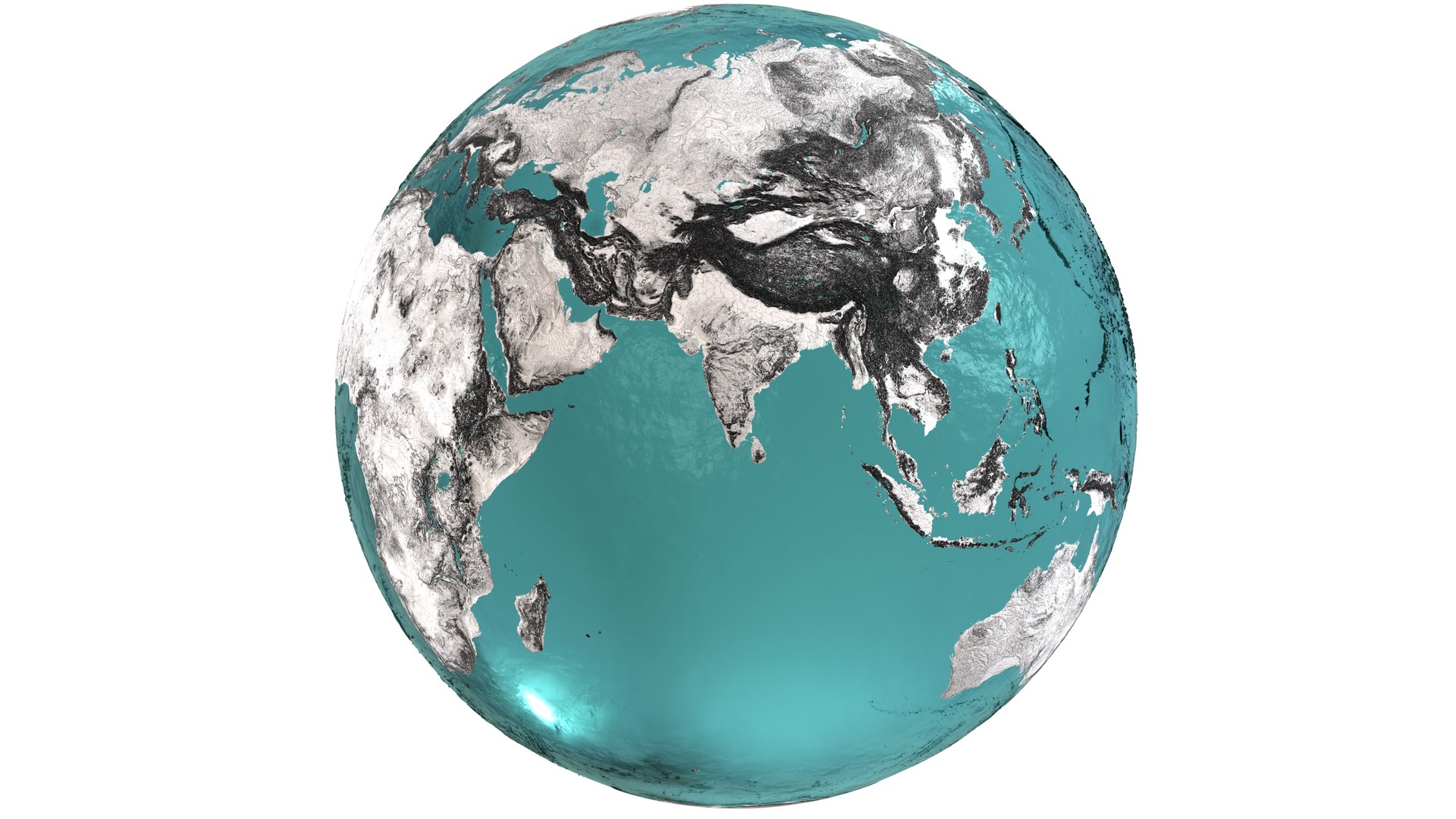Earth Water 3D Globe Contours Full 3D - TurboSquid 2347561