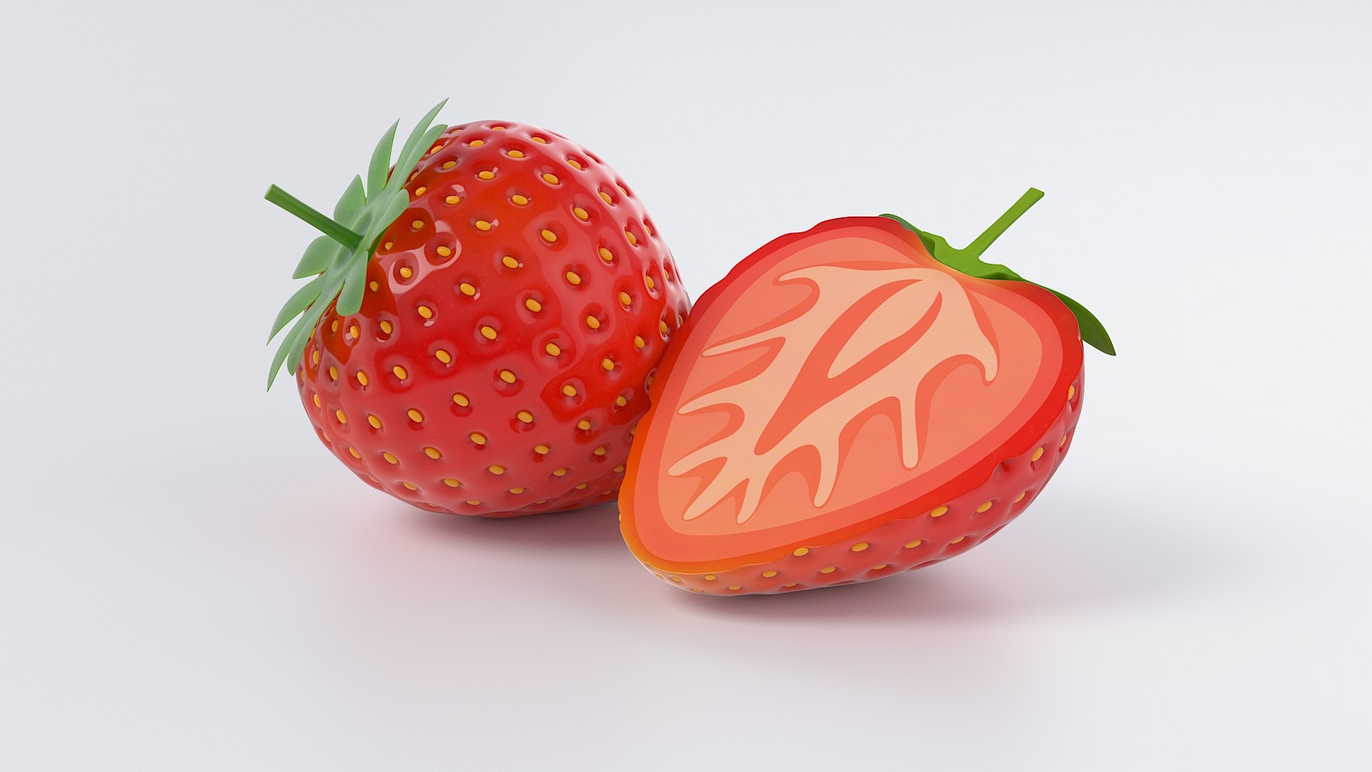 Cartoon Strawberry Set 3D - TurboSquid 2094429