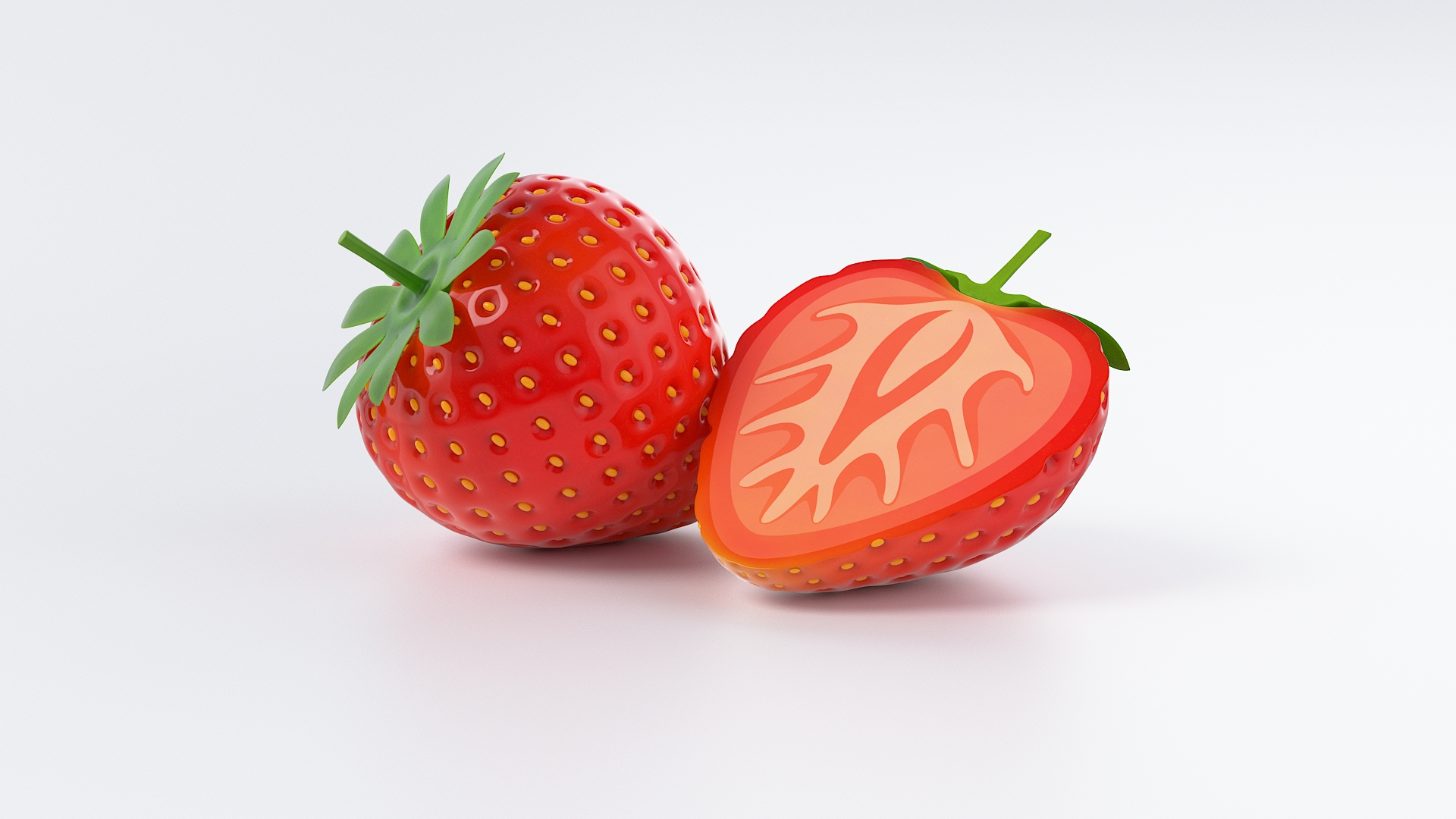 Cartoon Strawberry Set 3D - TurboSquid 2094429