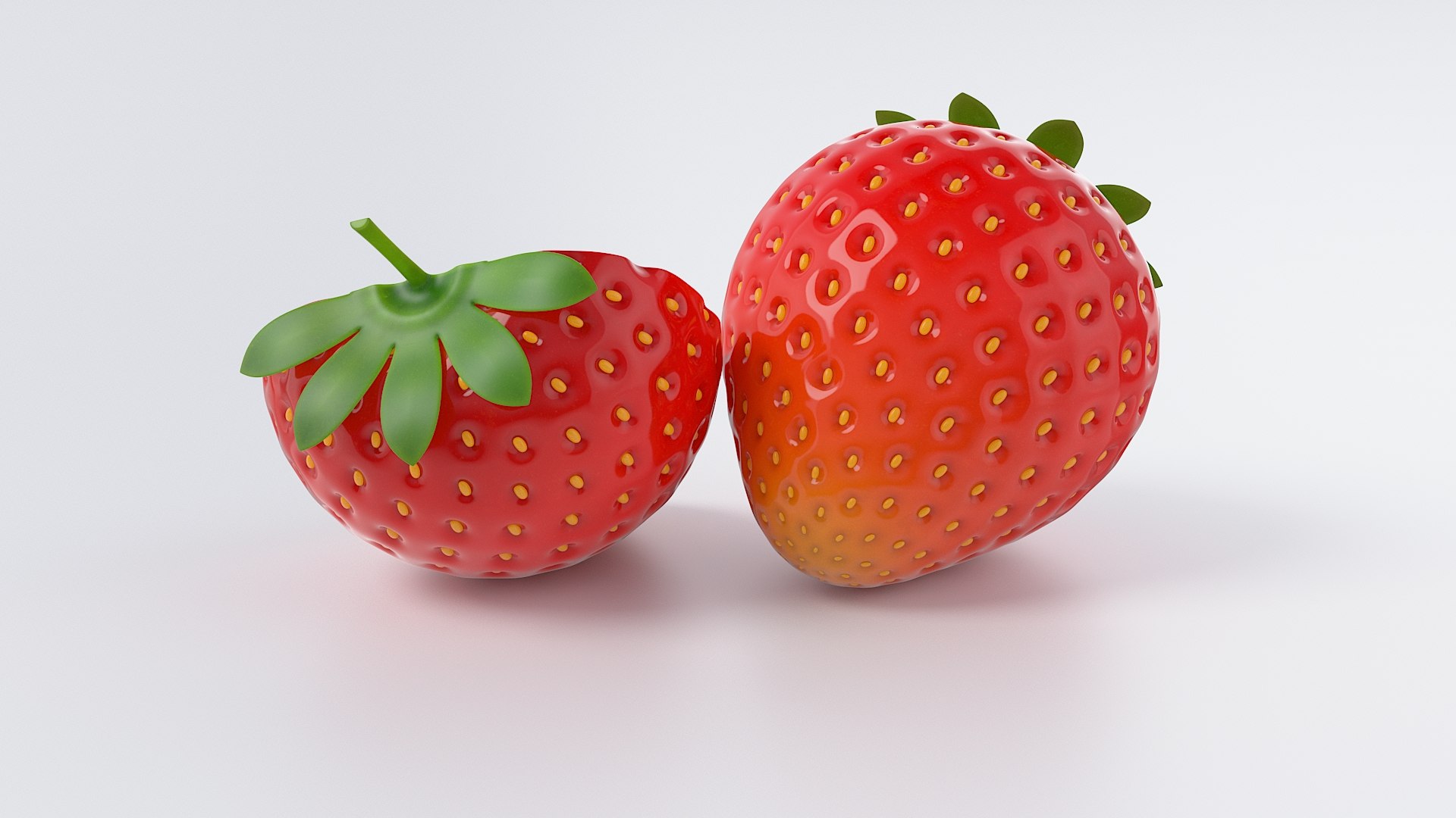 Cartoon Strawberry Set 3D - TurboSquid 2094429
