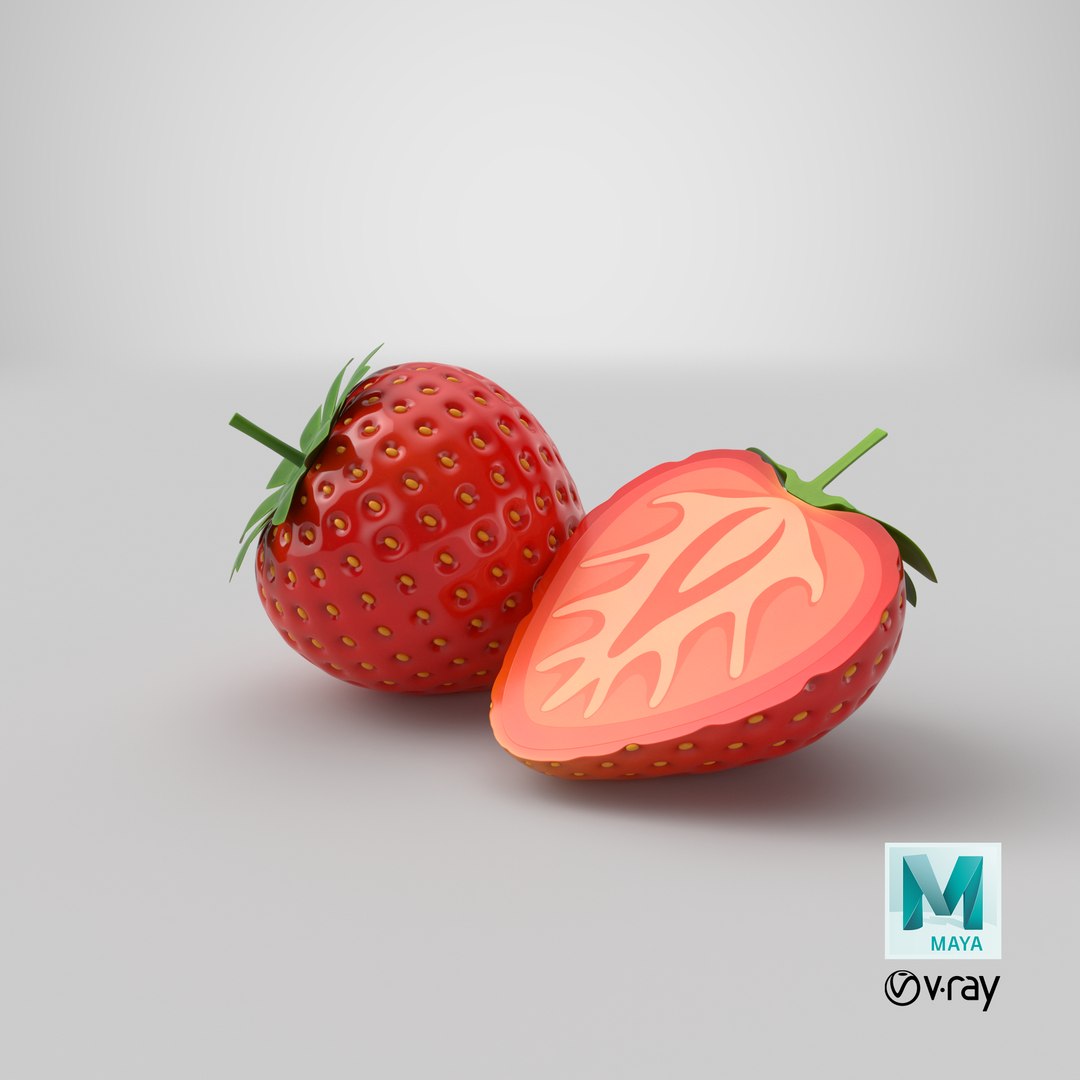Cartoon Strawberry Set 3D - TurboSquid 2094429