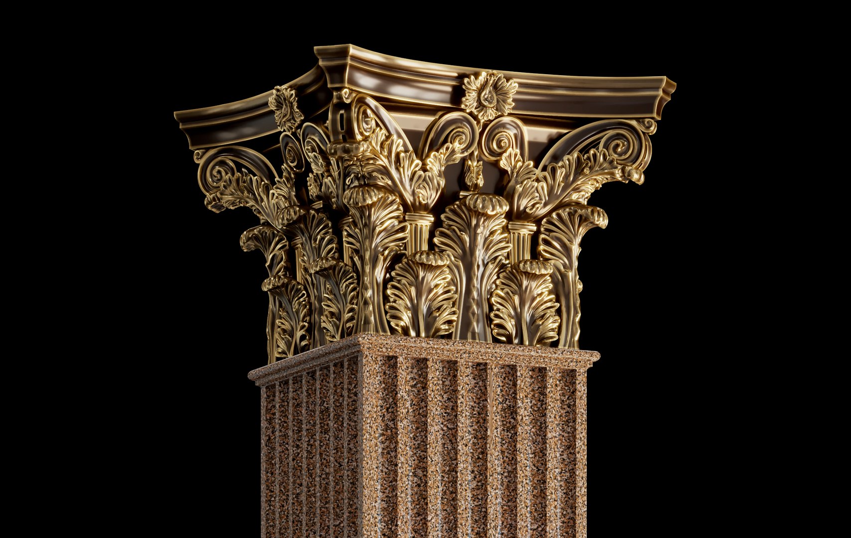 3D Rectangular Corinth Column - TurboSquid 1855927