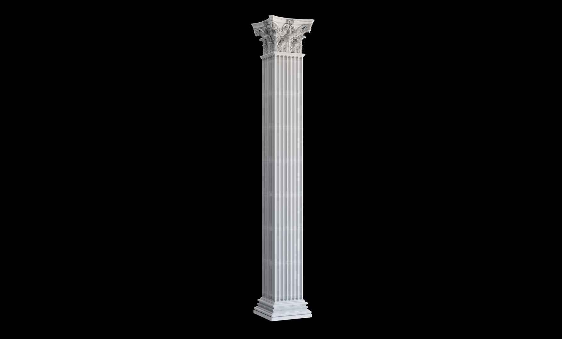 3D Rectangular Corinth Column - TurboSquid 1855927
