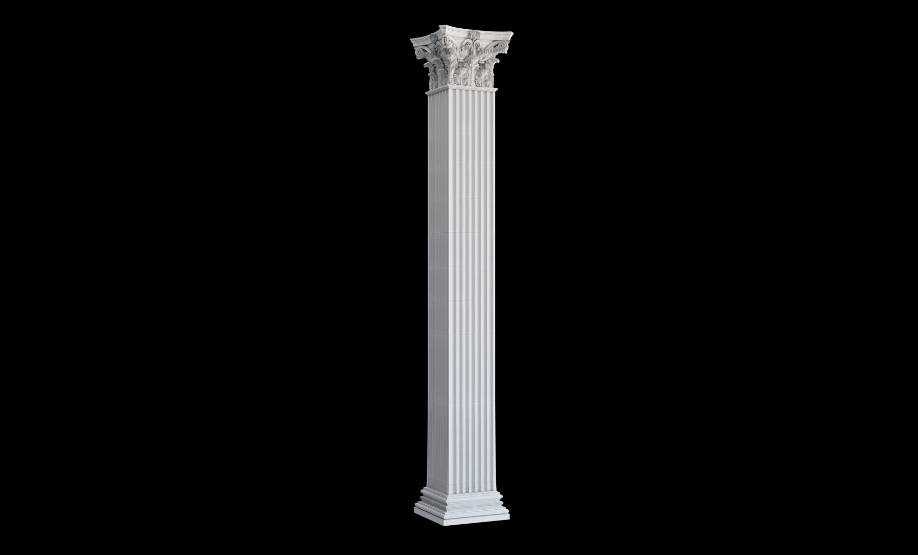 3D Rectangular Corinth Column - TurboSquid 1855927