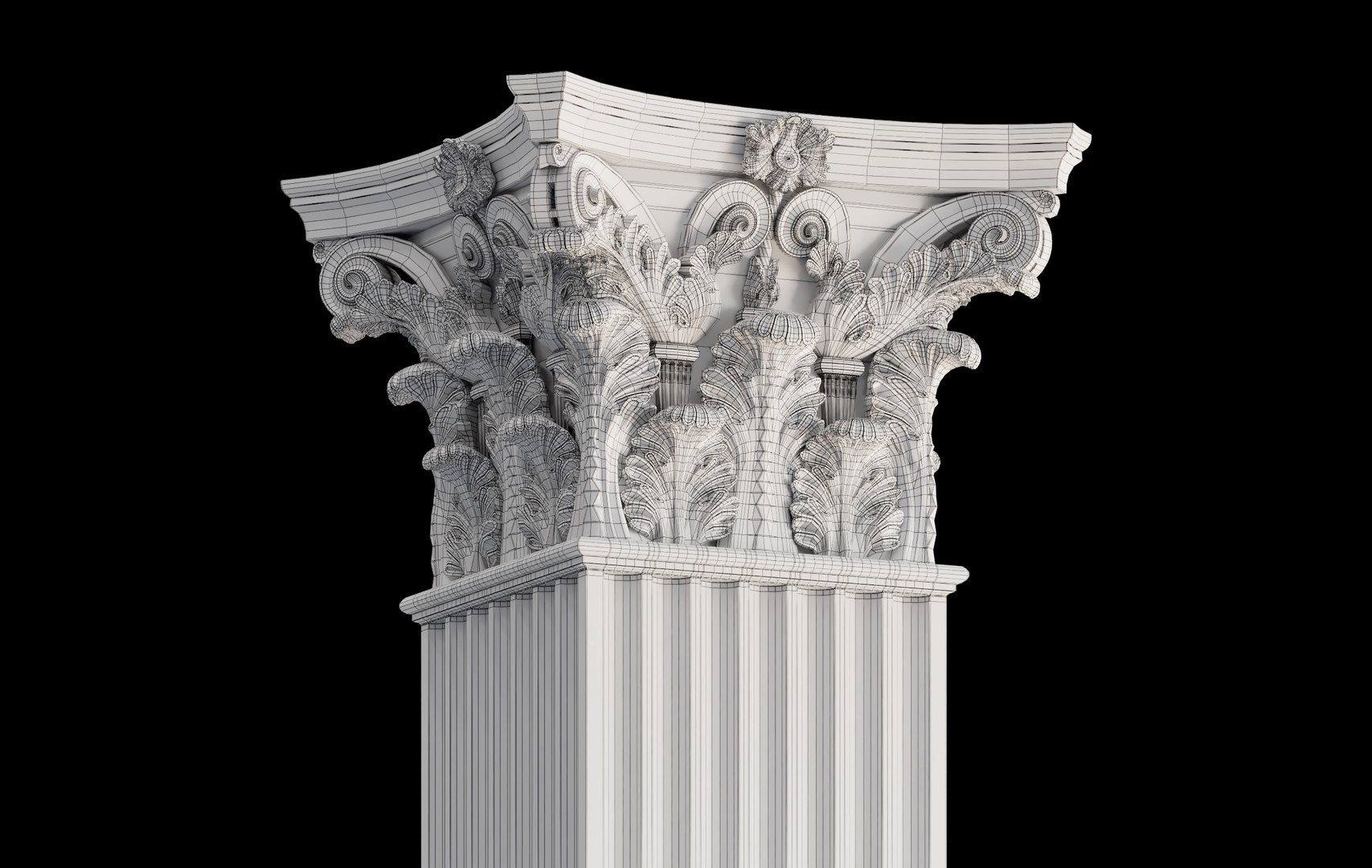 3D Rectangular Corinth Column - TurboSquid 1855927