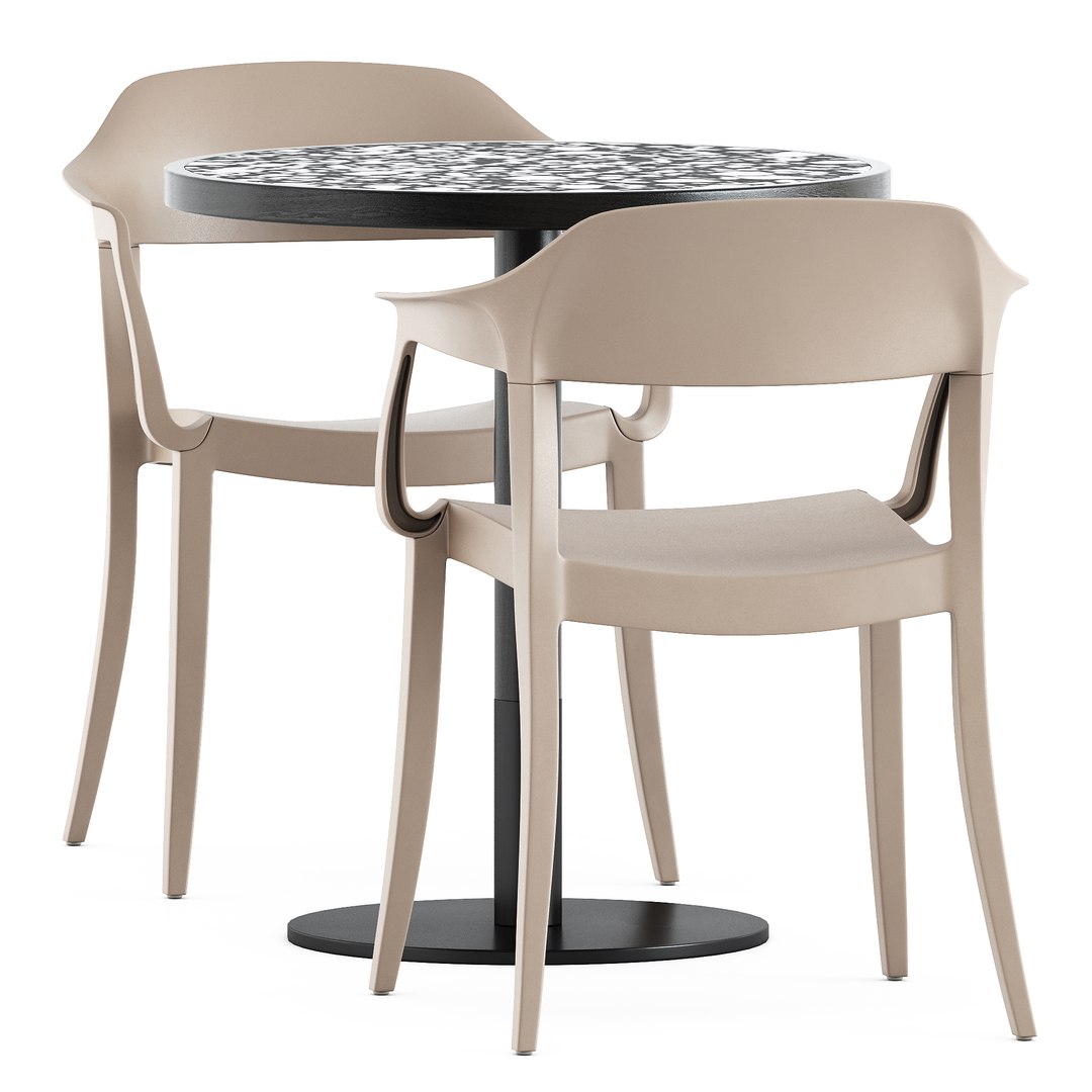 Strauss Stackable Chair And Briscola Table 3D Model - TurboSquid 1800202