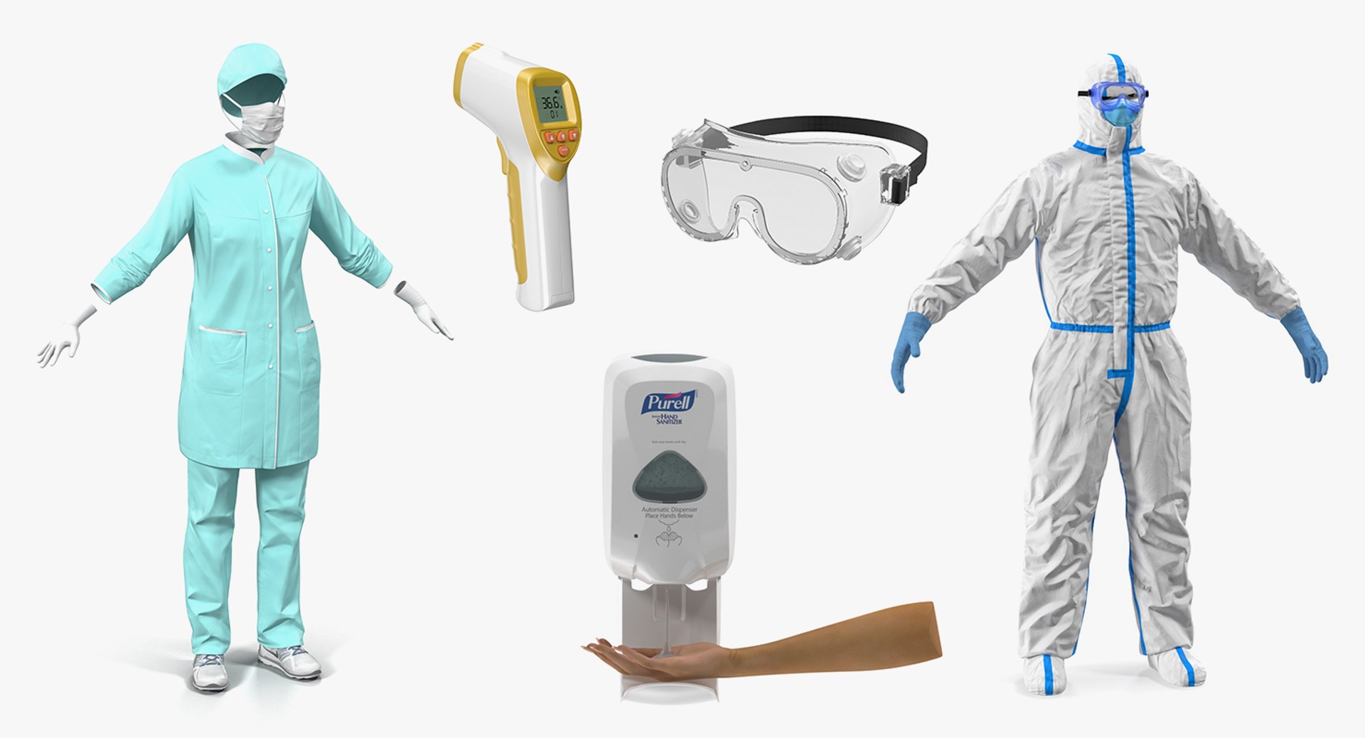 3D doctors protection 3 model - TurboSquid 1598992