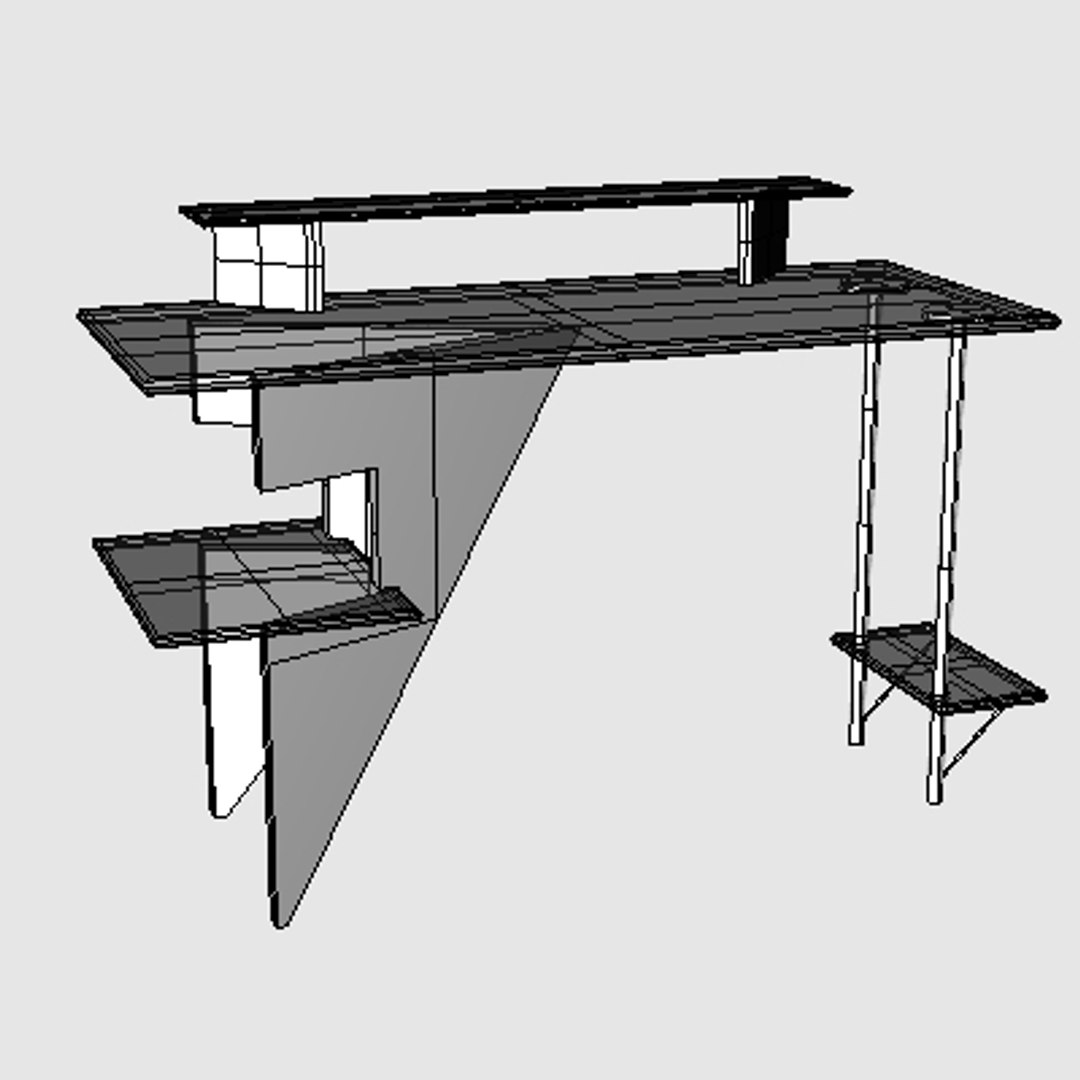 3d Model Contemporary Desk