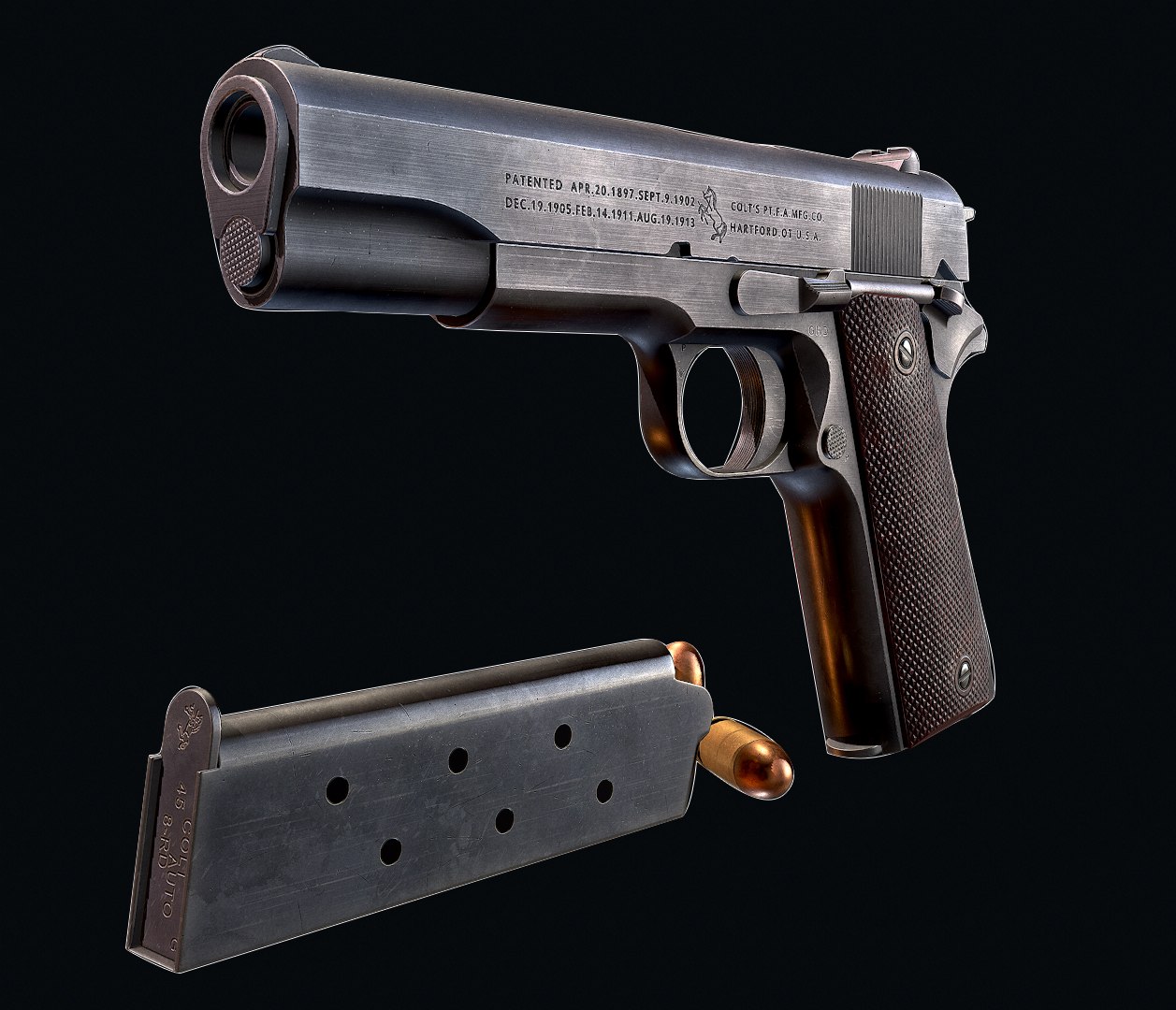 Colt M1911 3D Model - TurboSquid 1581086