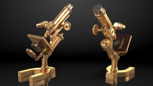 3D Antique Microscope Bronze - TurboSquid 1859953