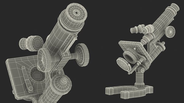 3D Antique Microscope Bronze - TurboSquid 1859953