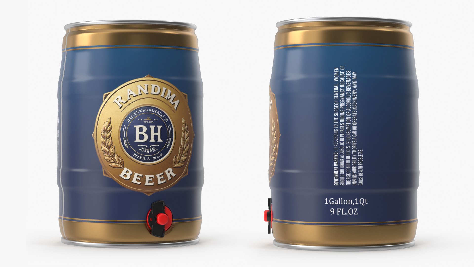 3D Metal Beer Keg With Logo - TurboSquid 2302711