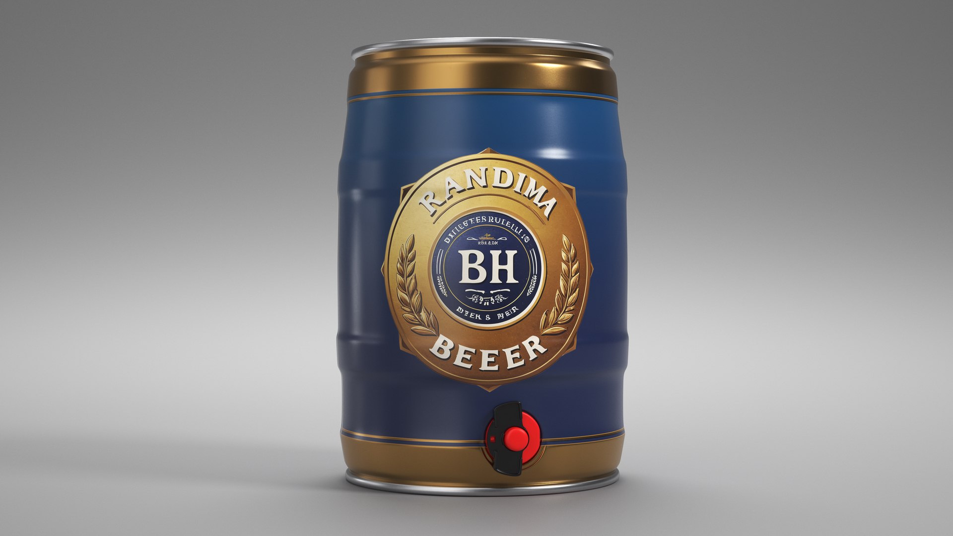 3D Metal Beer Keg With Logo - TurboSquid 2302711