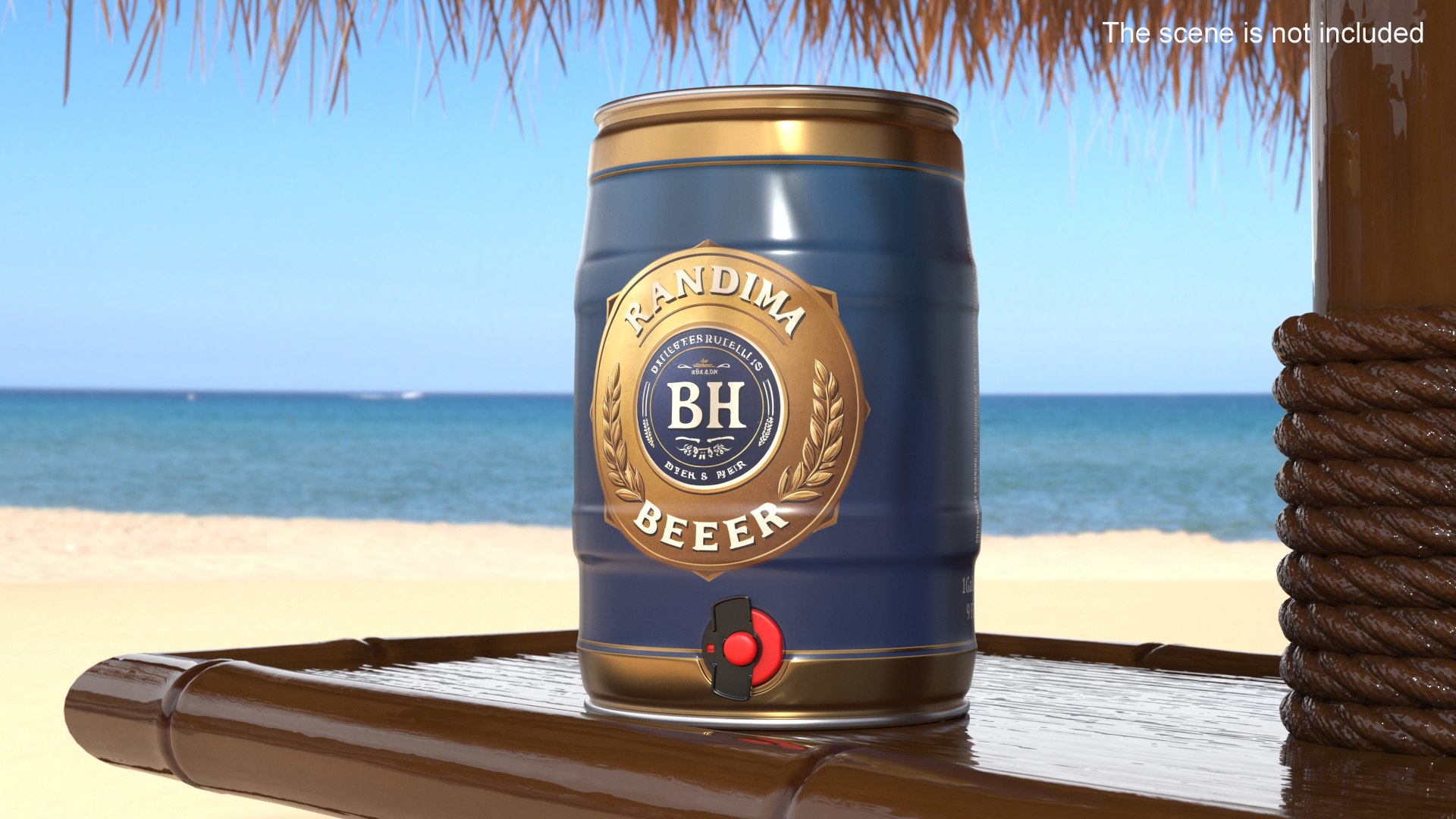 3D Metal Beer Keg With Logo - TurboSquid 2302711