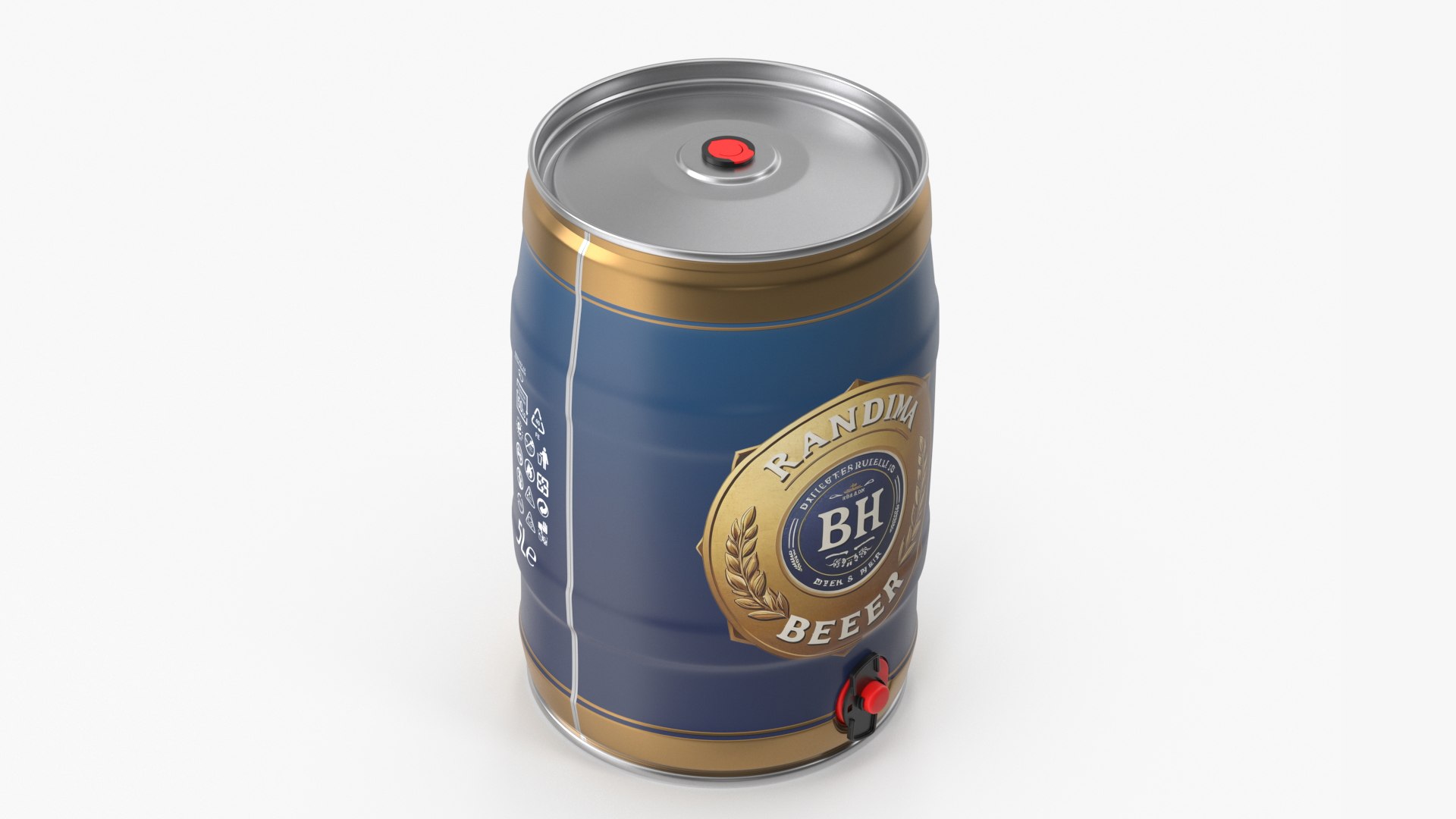 3D Metal Beer Keg With Logo - TurboSquid 2302711