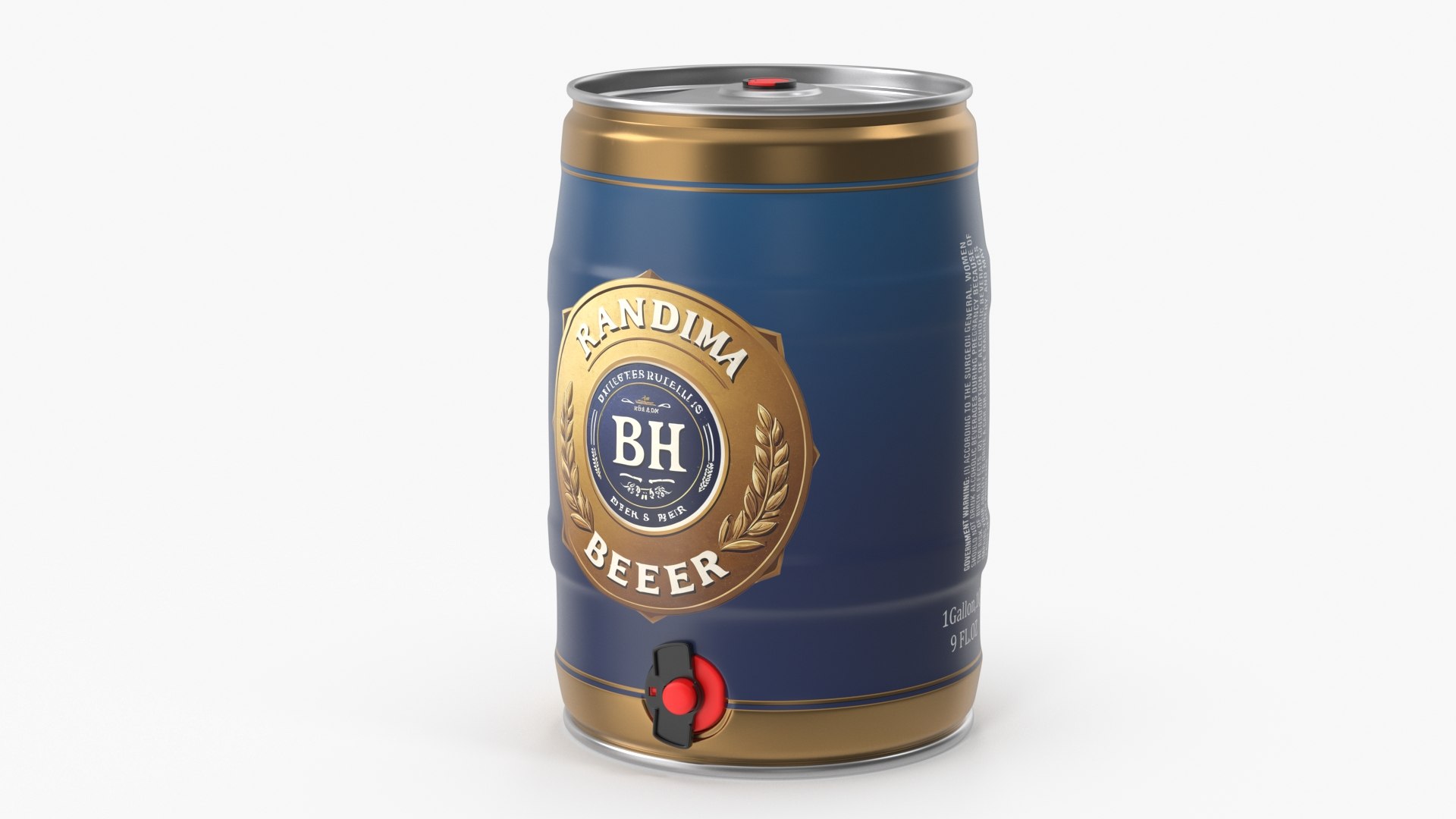 3D Metal Beer Keg With Logo - TurboSquid 2302711