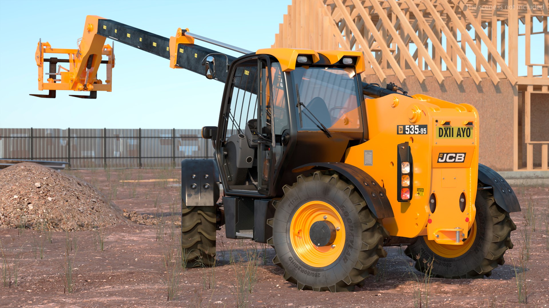 3D Telescopic Handler JCB 535-95 Rigged For Cinema 4D Model ...