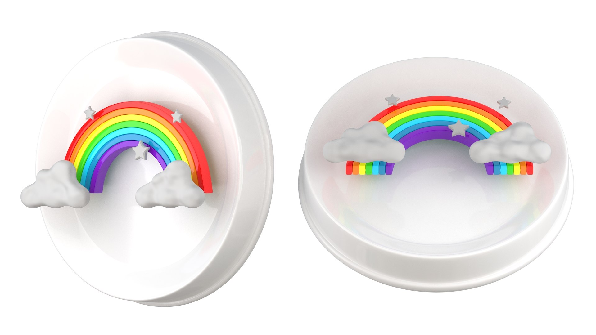 3D Weather Symbols Rainbow With Clouds model - TurboSquid 1988060