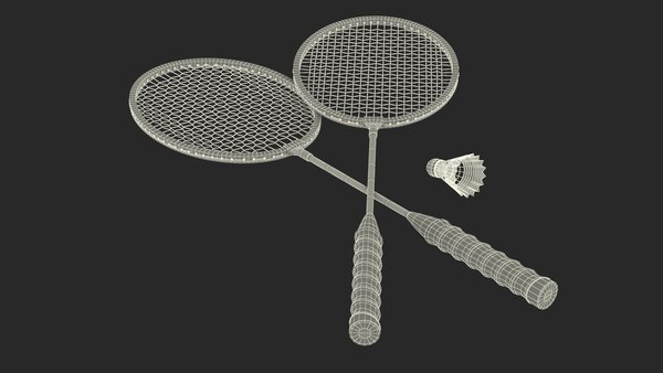 modelo 3d Raquetas de Bádminton Clásicas con Volante de Plástico Verde ...