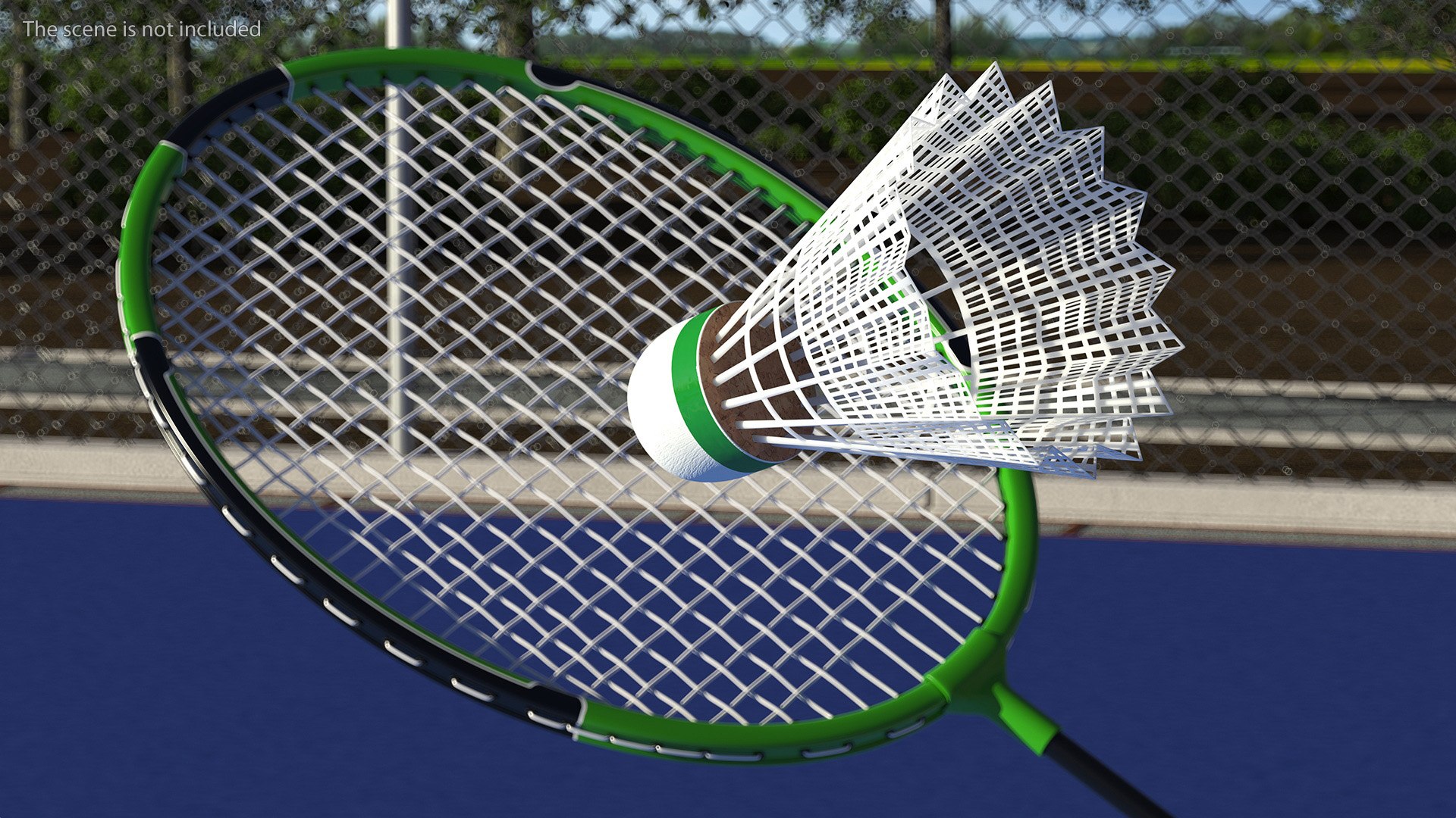 3D Classic Badminton Rackets with Plastic Shuttlecock Green ...