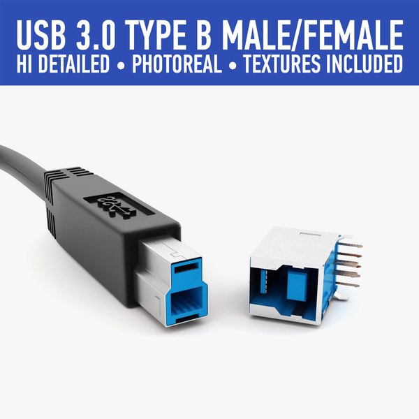 3d model of usb type