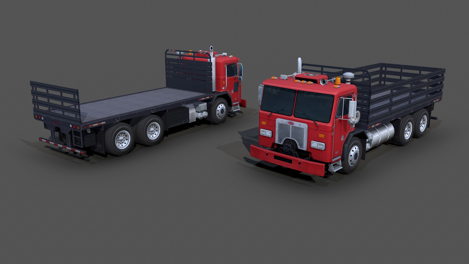 3D Peterbilt 320 1998 Flatbed truck s01 model - TurboSquid 2178624