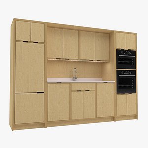 3D Plywood Kitchen Block 2 2 model - TurboSquid 1853481