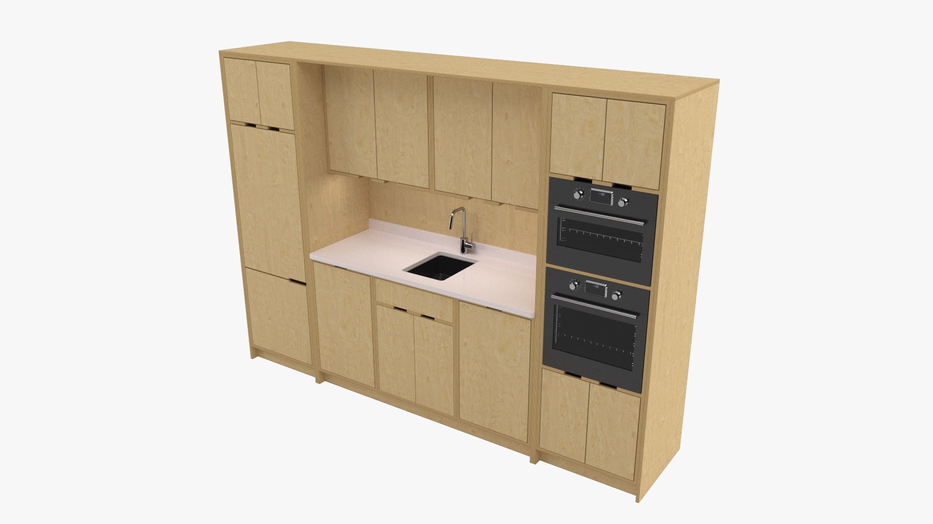 3D Plywood Kitchen Block 2 2 - TurboSquid 1853275