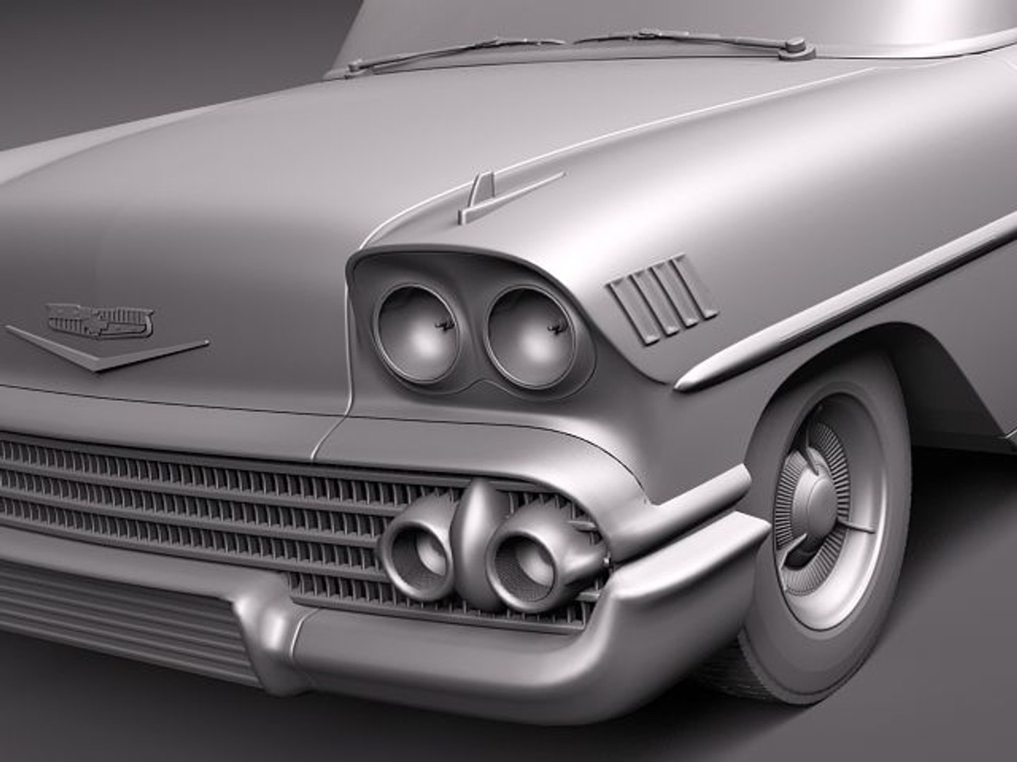 chevrolet impala 1958 58 3d max