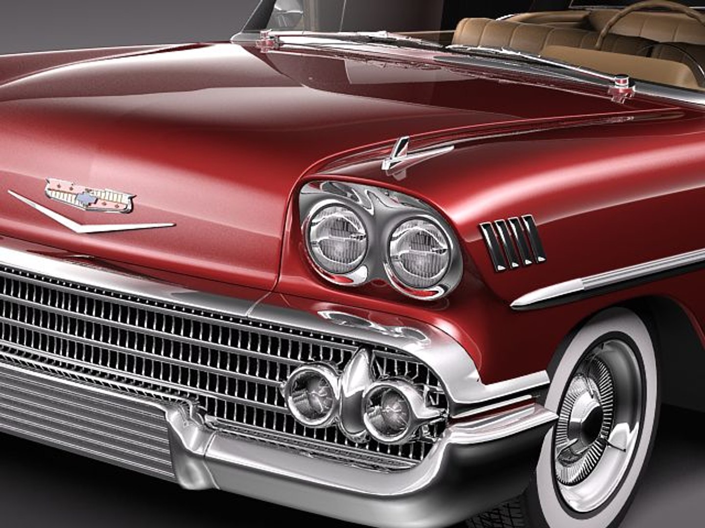 chevrolet impala 1958 58 3d max