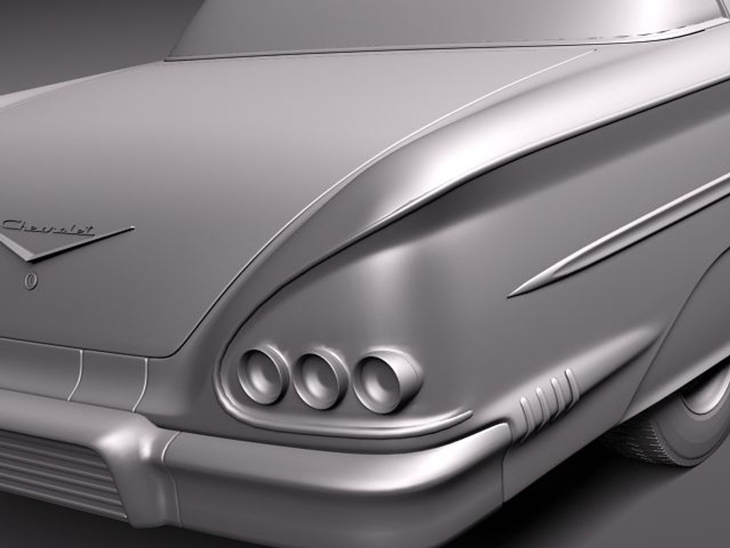 chevrolet impala 1958 58 3d max