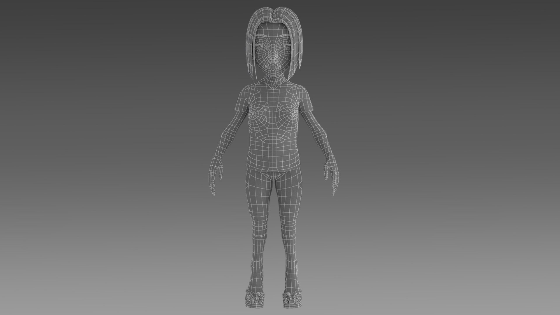 Realtime Ready Low Poly Girl Character Model - TurboSquid 1950022