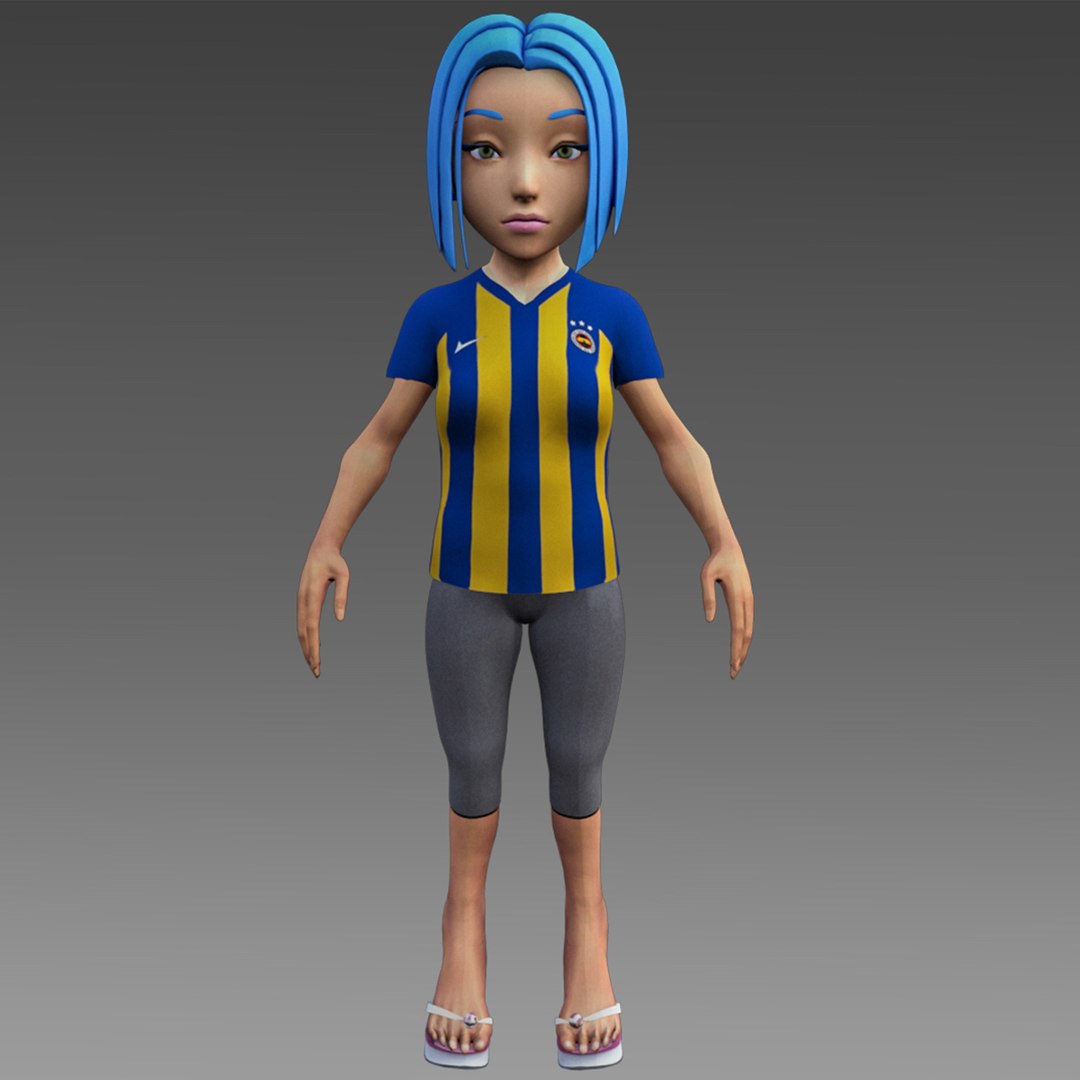 Realtime Ready Low Poly Girl Character Model - TurboSquid 1950022