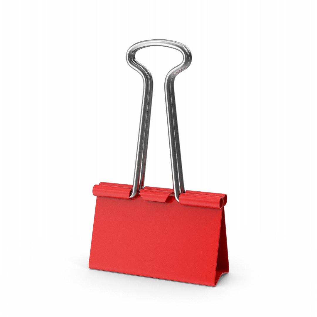 3D Red Binder Clip Model - TurboSquid 2106997