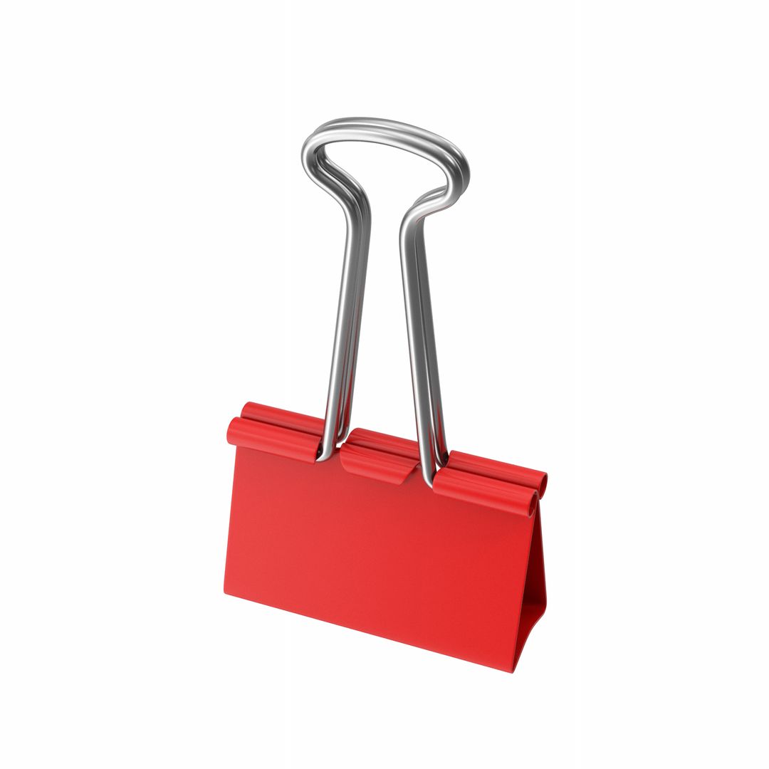 3D Red Binder Clip Model - TurboSquid 2106997