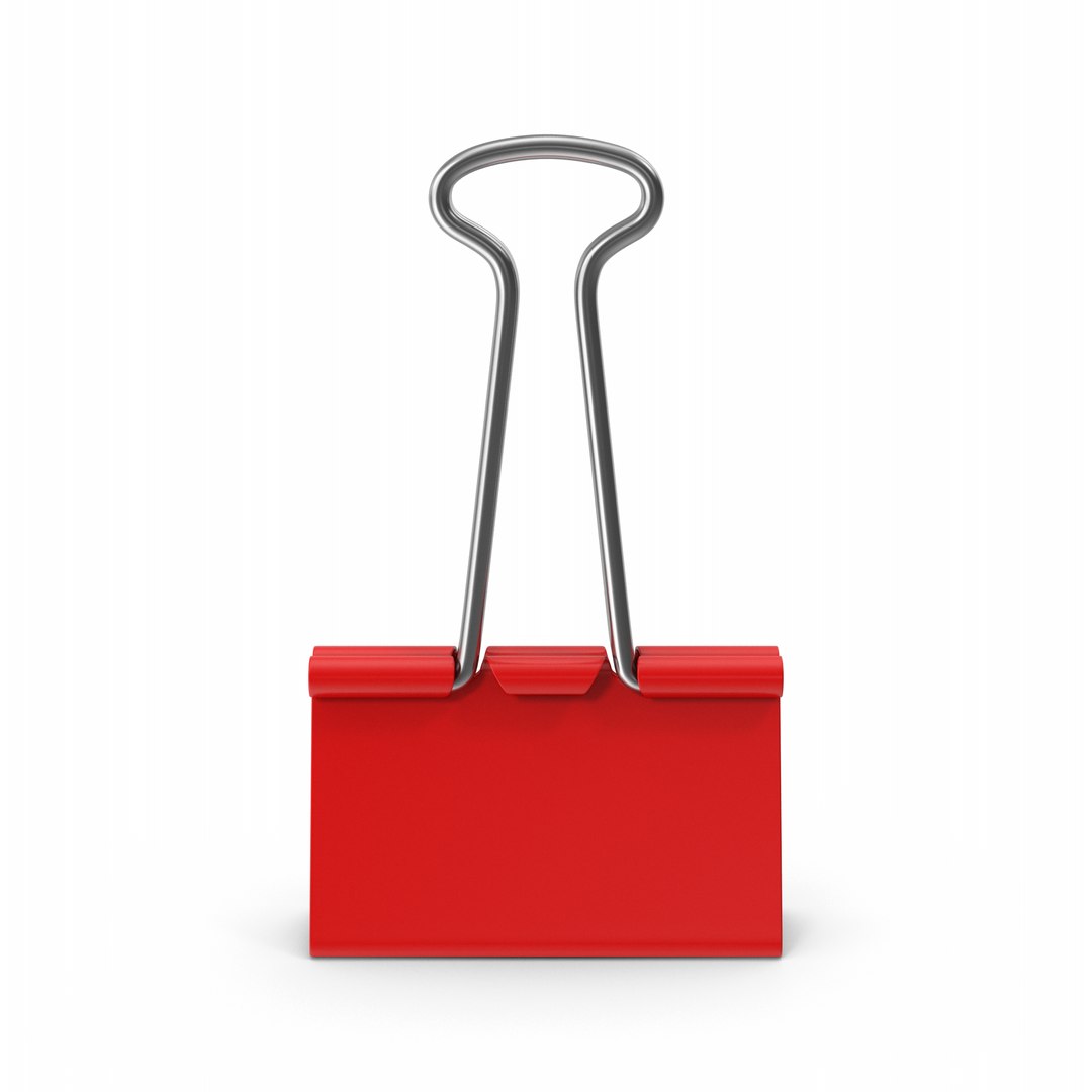 3D Red Binder Clip Model - TurboSquid 2106997