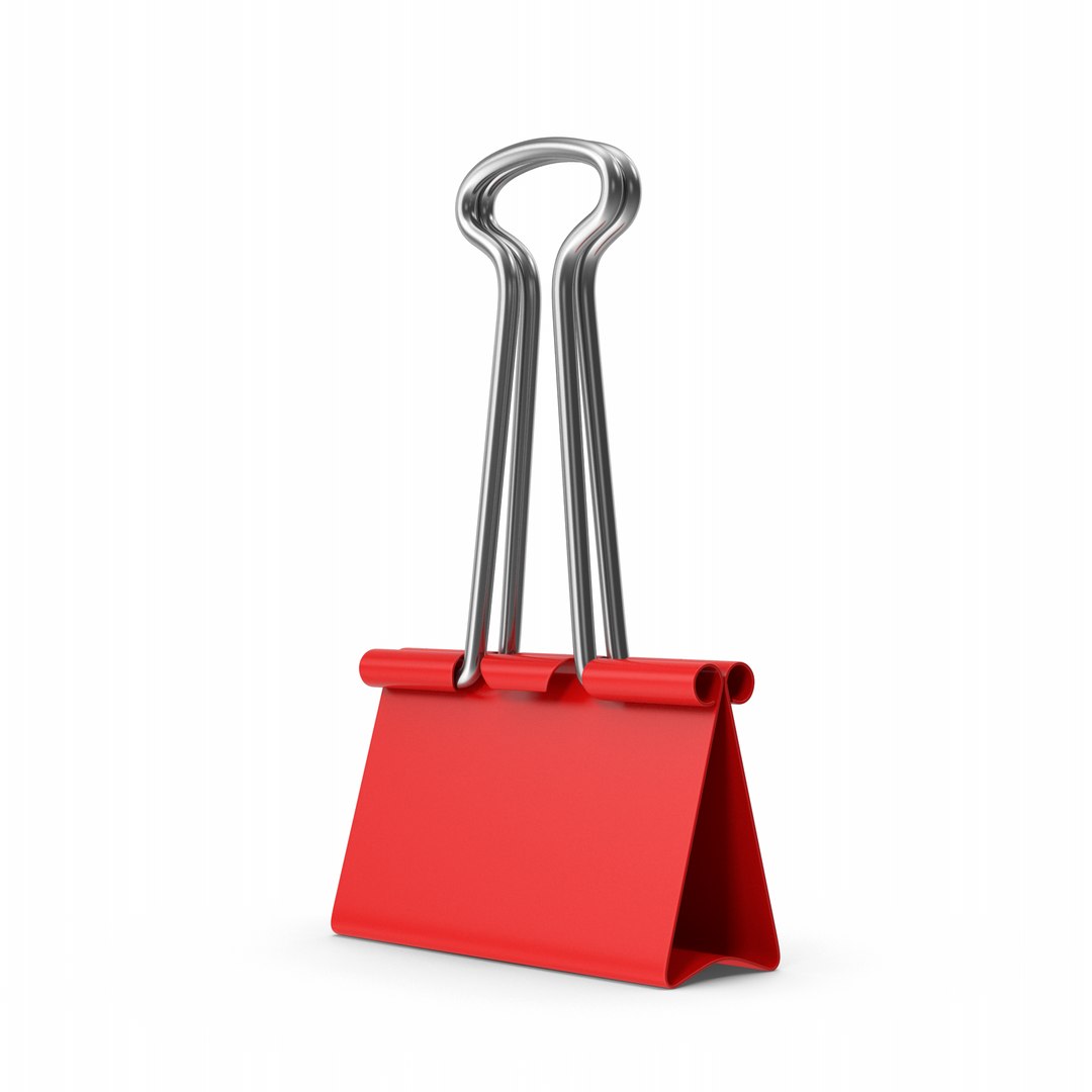 3D Red Binder Clip Model - TurboSquid 2106997