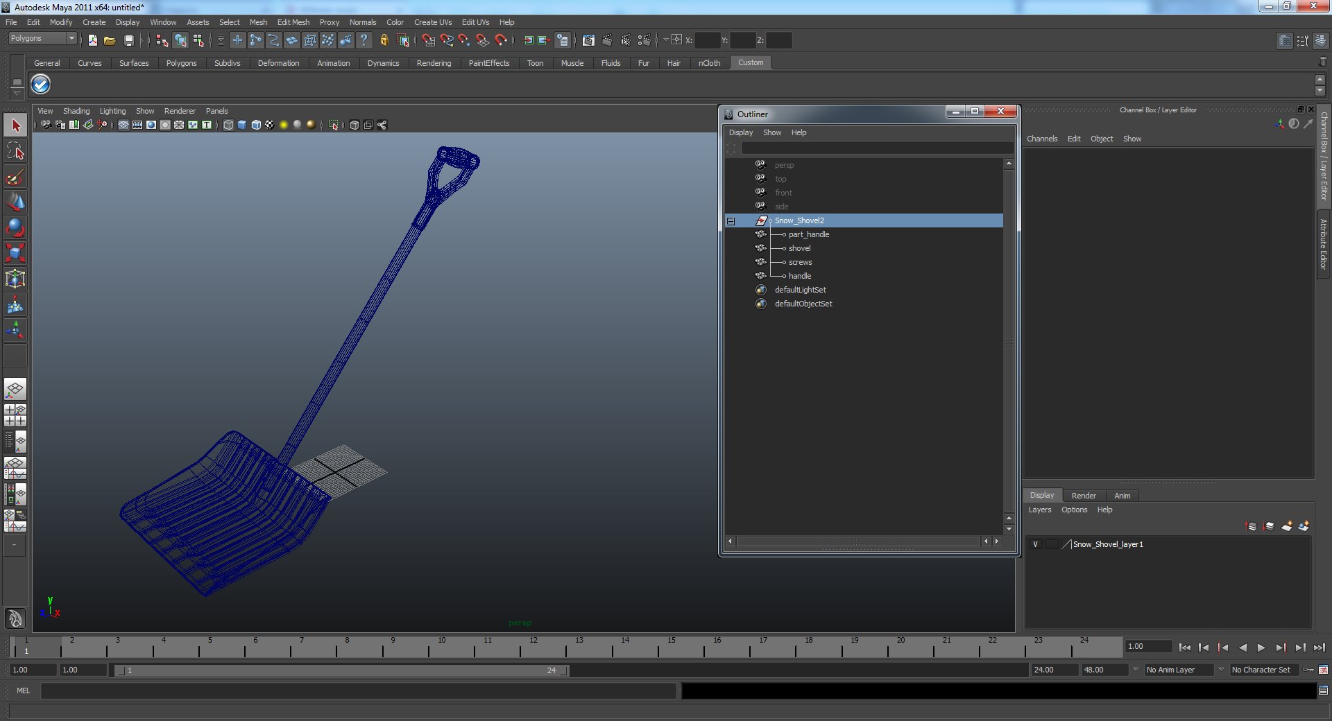 snow shovel 3d obj