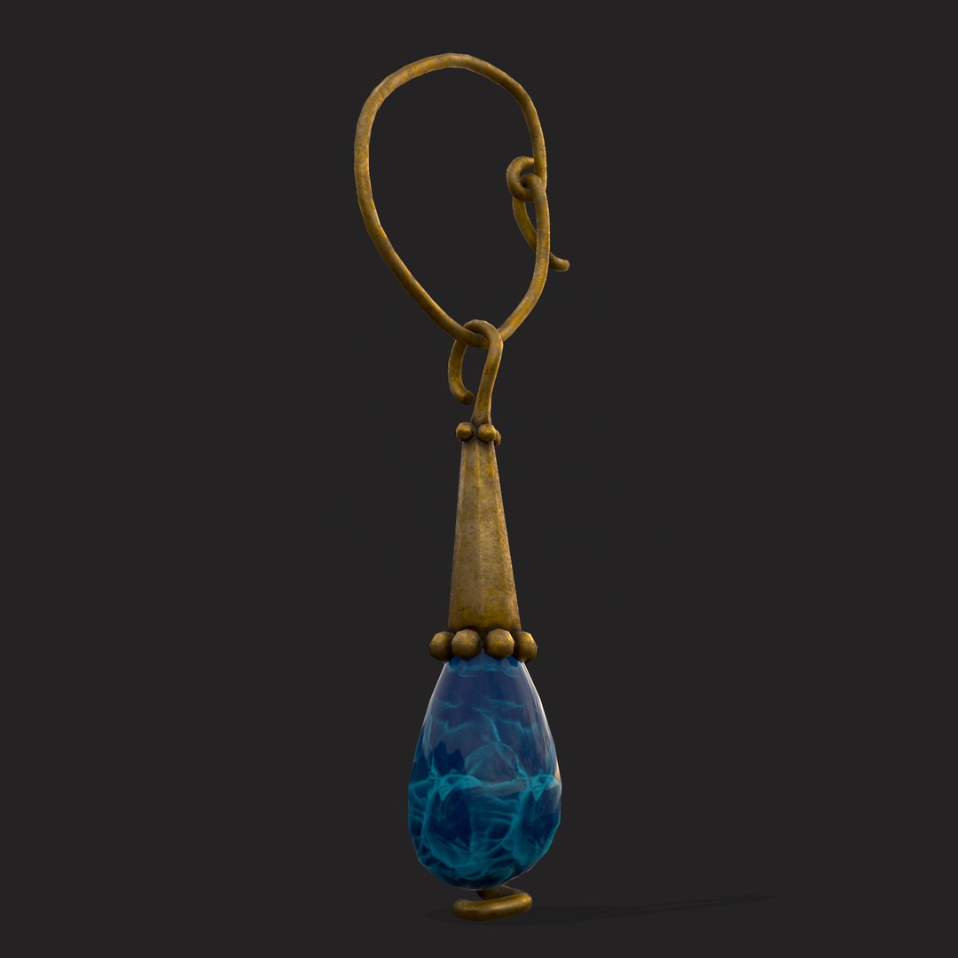 3D Blue Calcite Hanging Earrings - TurboSquid 1885147
