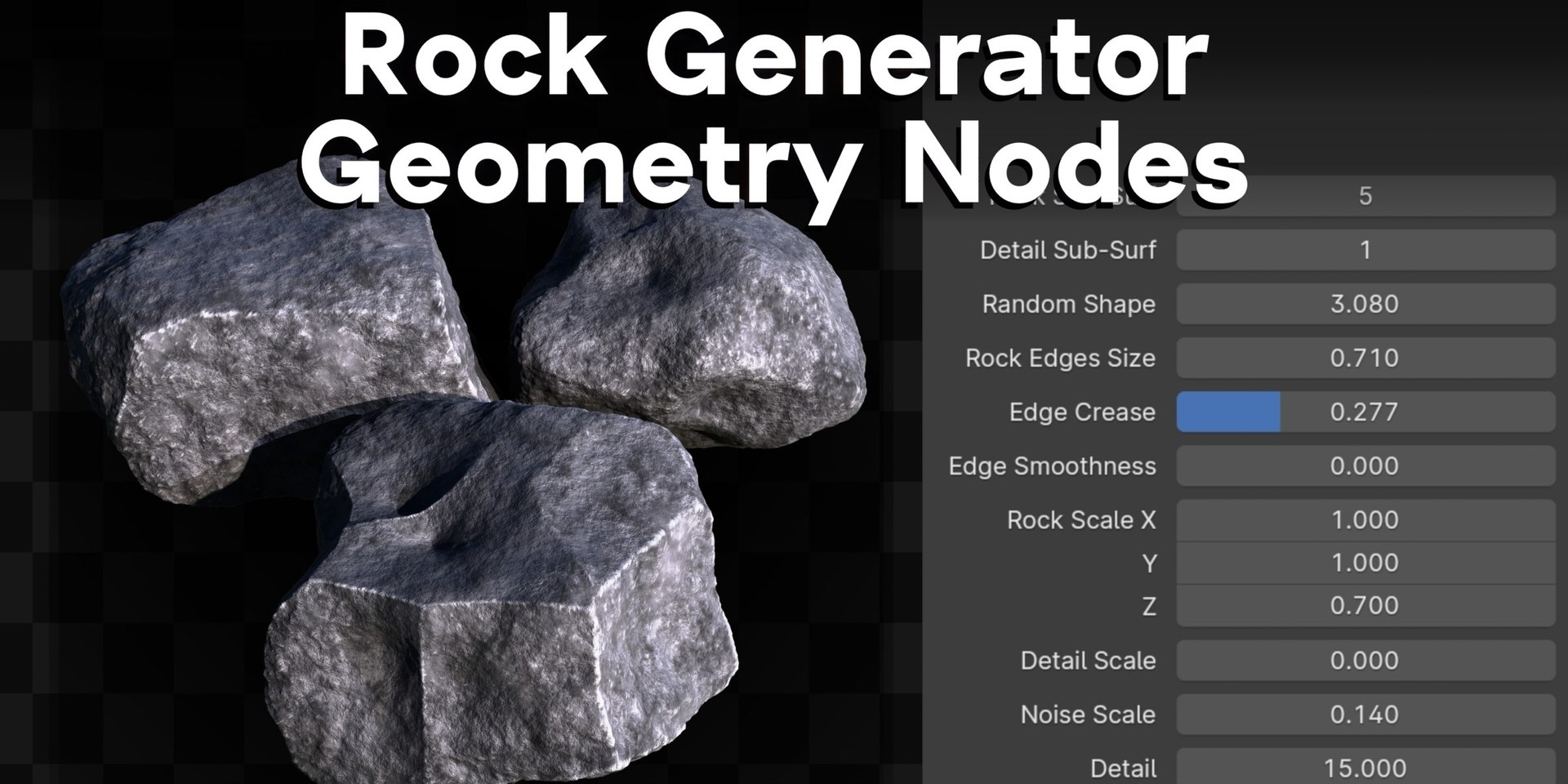 Rock Generator - Geometry Nodes 3D - TurboSquid 2182141