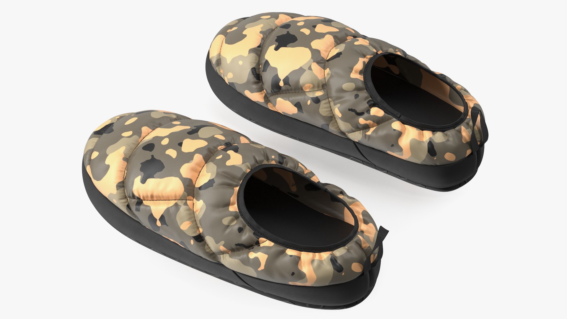 Khaki Down Slippers model - TurboSquid 2046458
