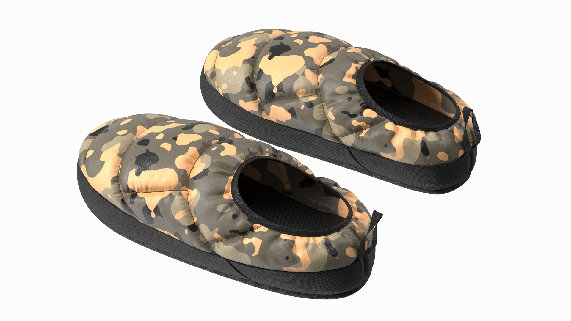 Khaki Down Slippers Model - TurboSquid 2046458