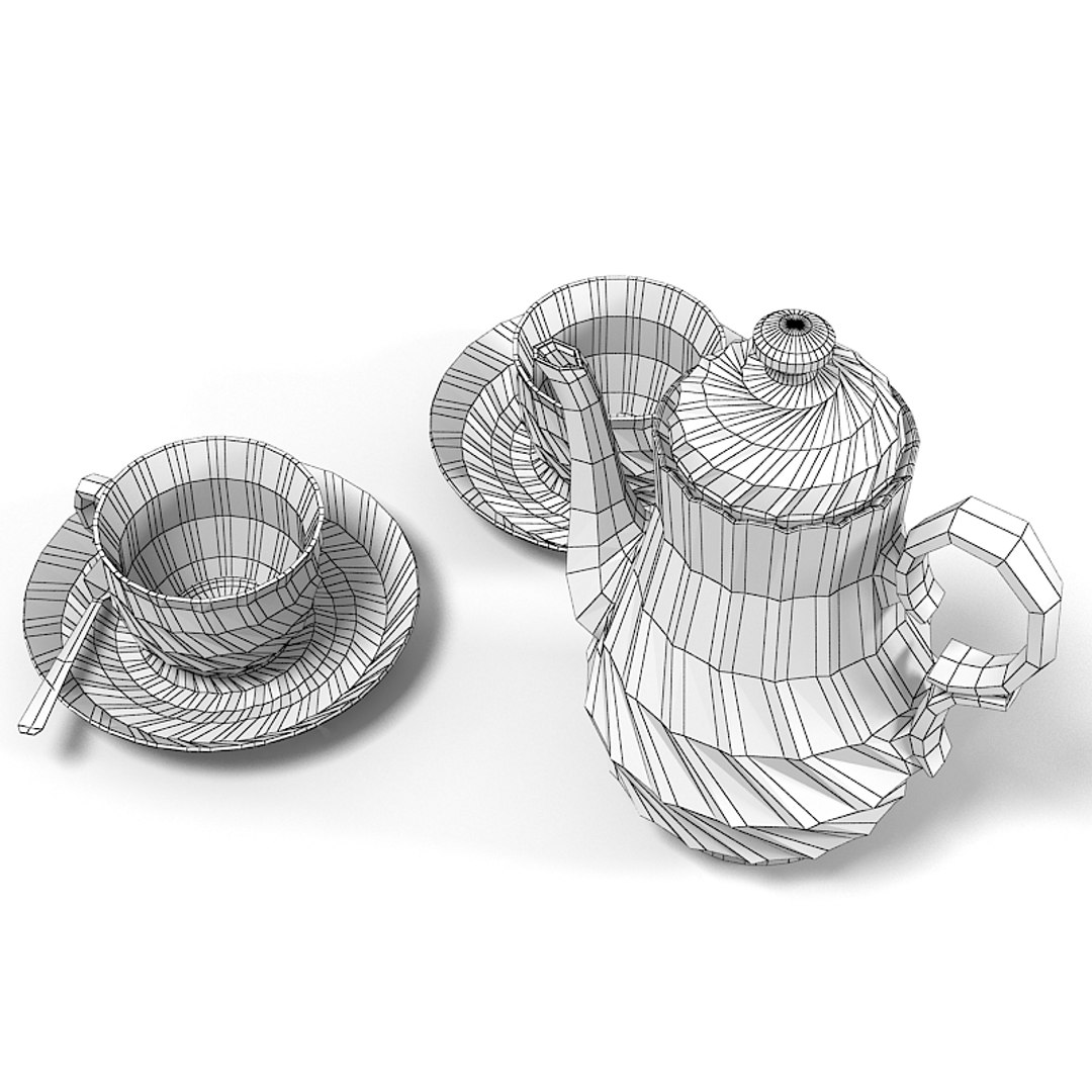 Classic Tea Set 3d Model