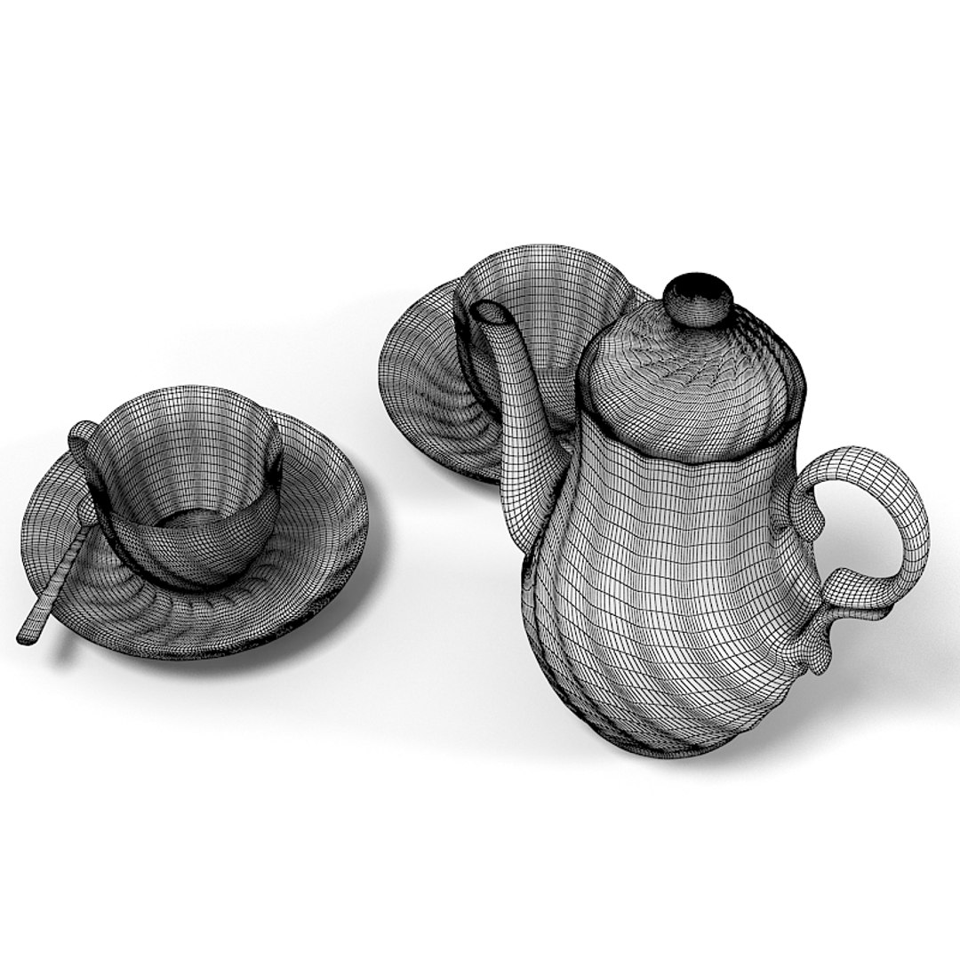 Classic Tea Set 3d Model