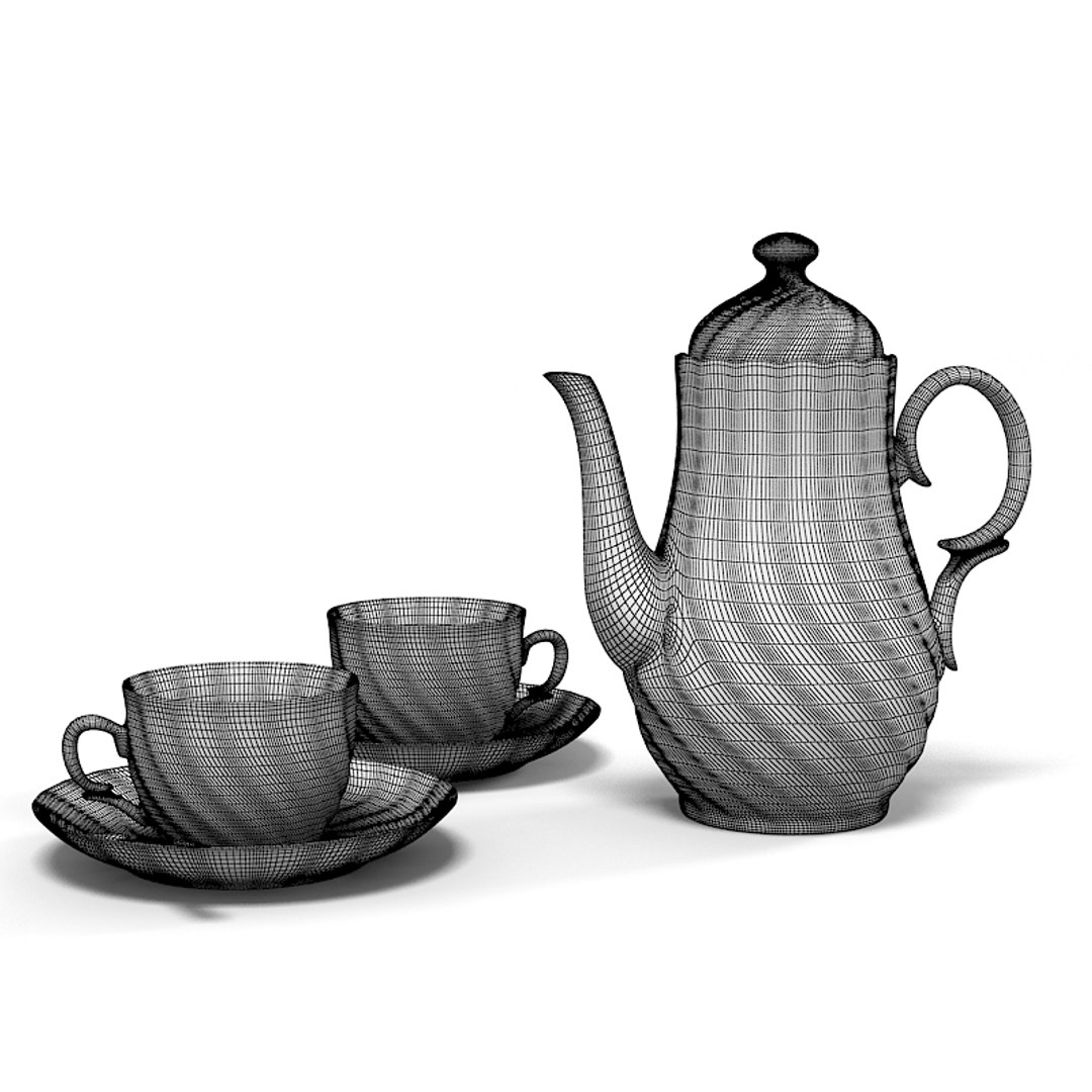 Classic Tea Set 3d Model