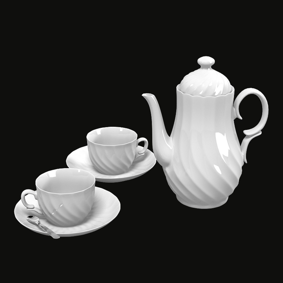 classic tea set 3d model