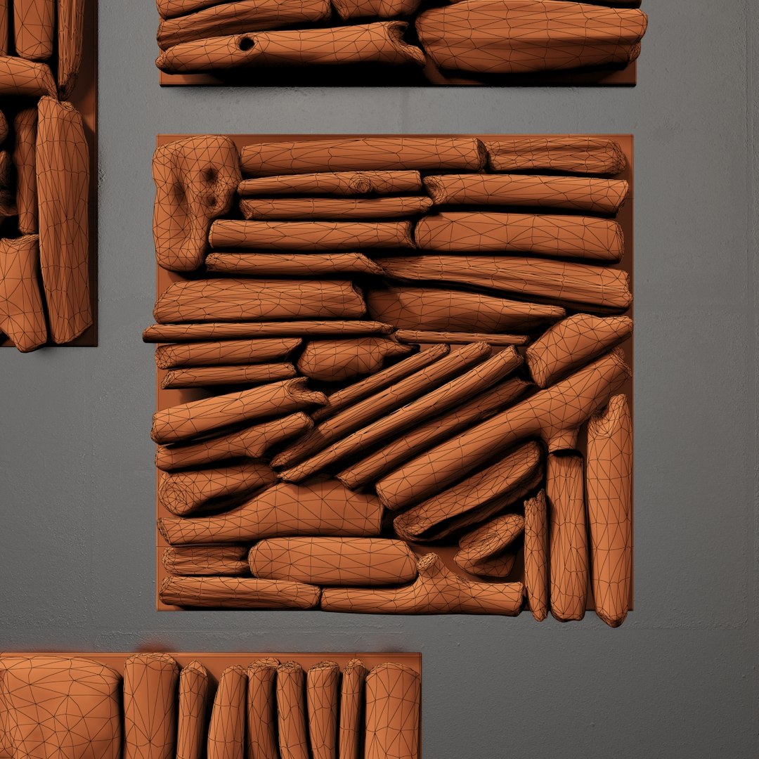 3D Model Rectangle Panel Branch Splinter Big N3 - TurboSquid 1721055