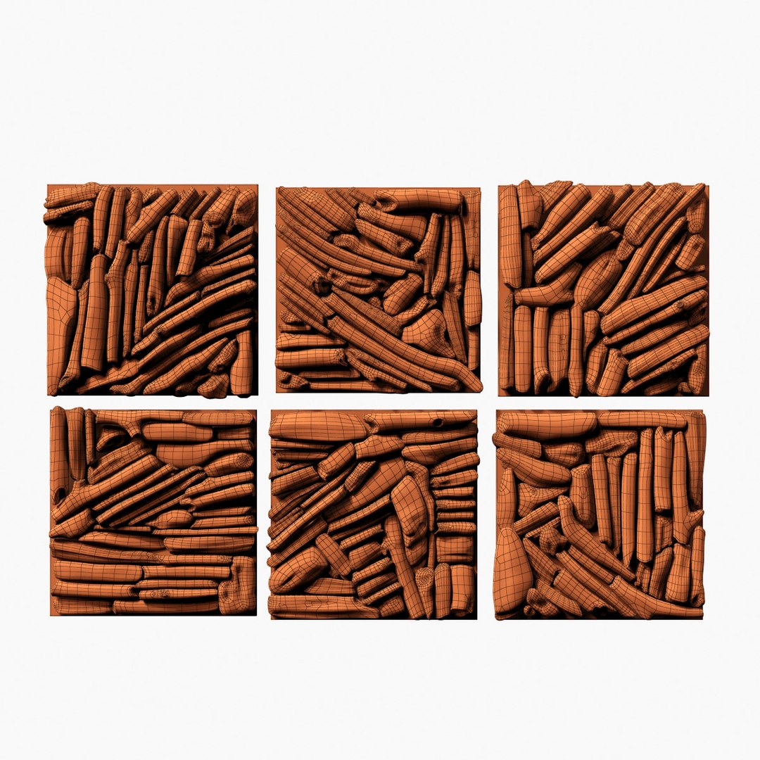 3D Model Rectangle Panel Branch Splinter Big N3 - TurboSquid 1721055